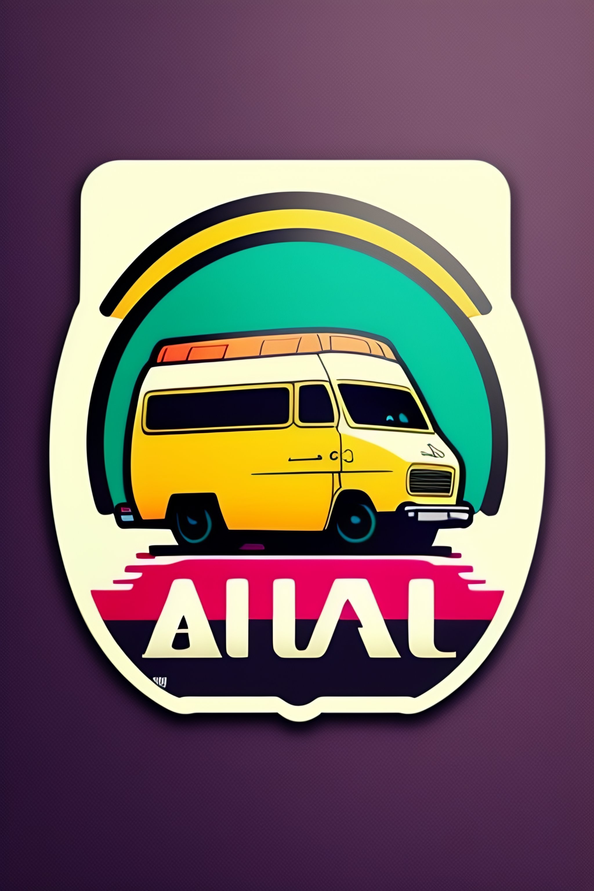 Lexica - Cute cartoon a-team van sticker, anime initial d style, solid ...