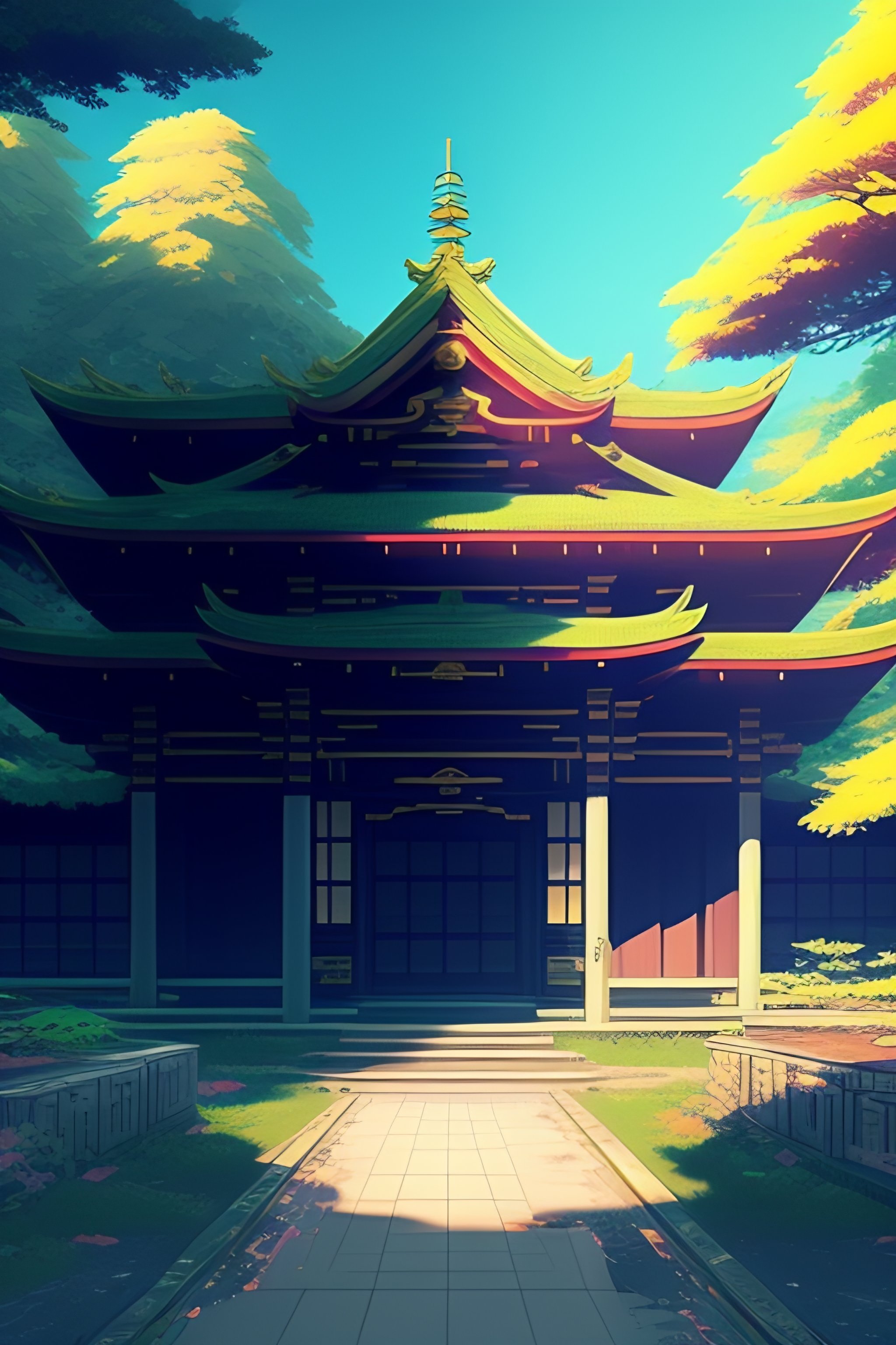 Lexica - Anime key visual of a empty abandoned library in a forest ...