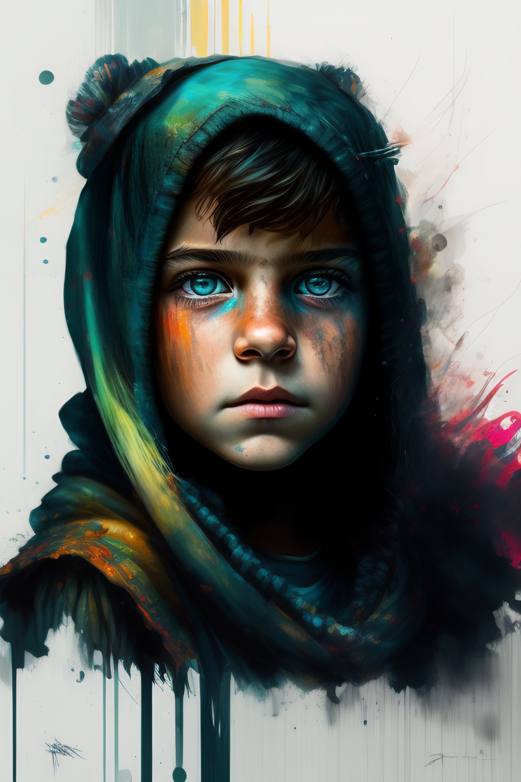 Lexica - A portrait of poor 10y old medieval ugly peasant child with ...