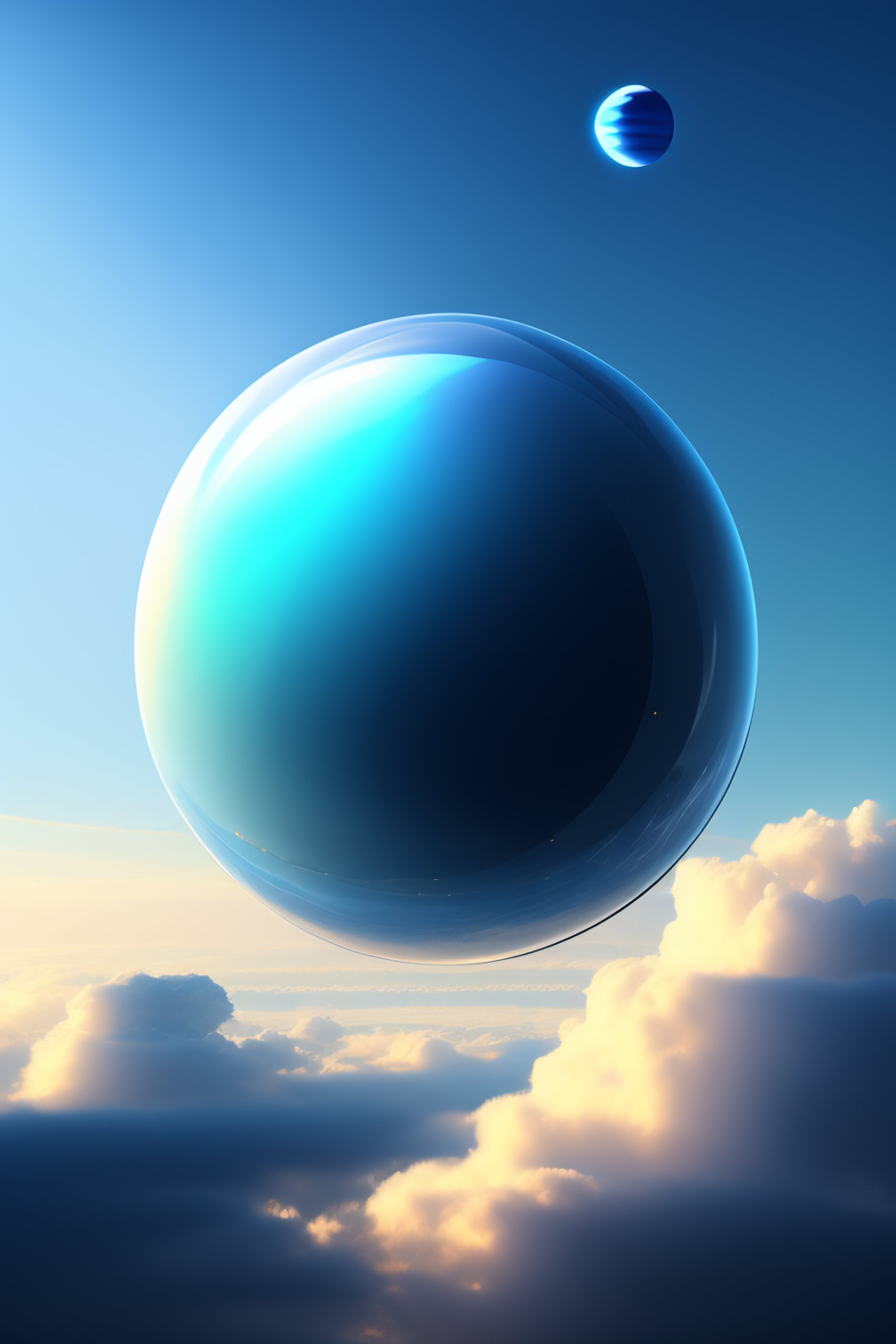 Lexica - Scifi digital art wallpaper deviantart blue translucent orb in ...