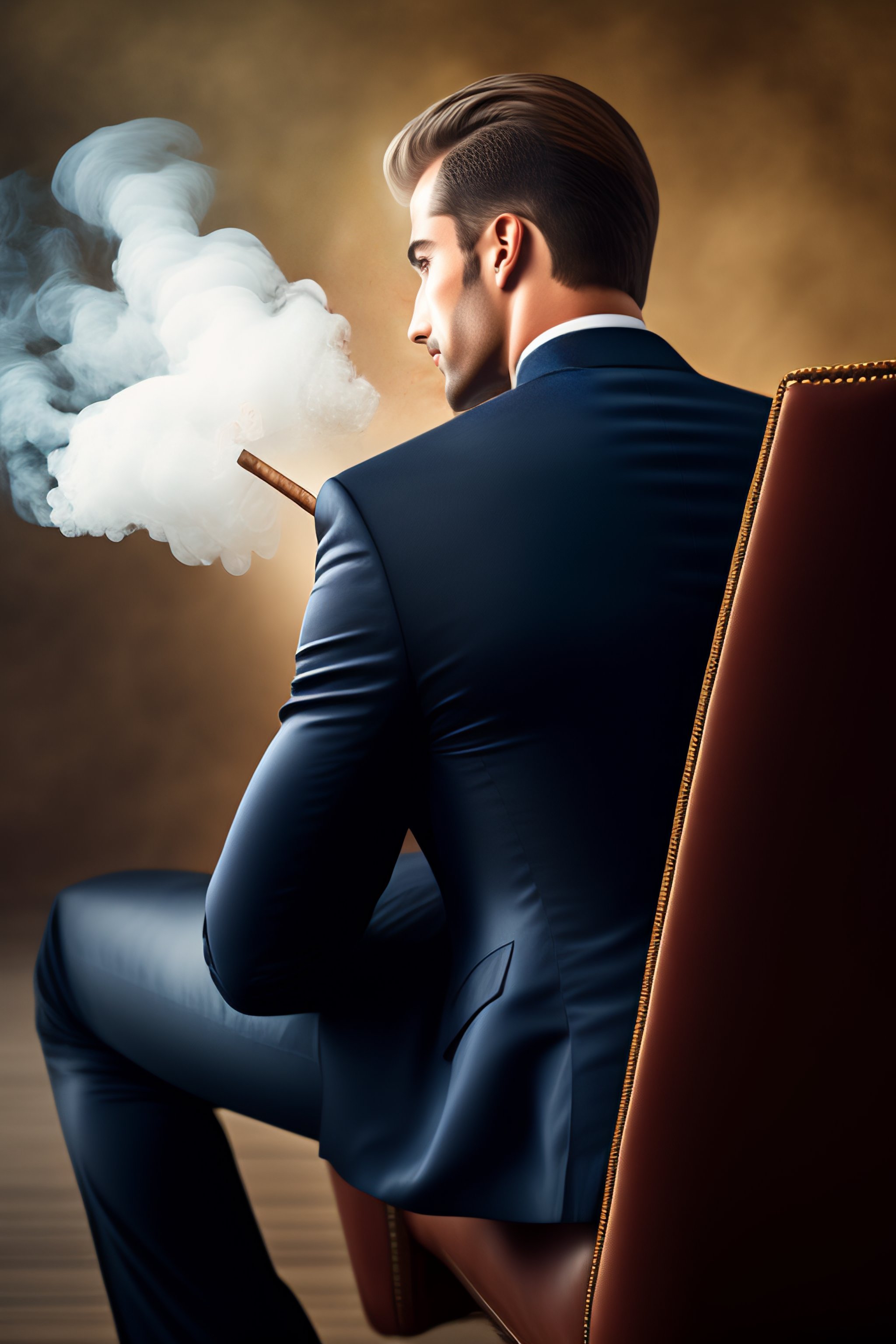 Lexica - A REALISTIC portrait BACKVIEW FROM A MAN IN A BIG LEATHER ...