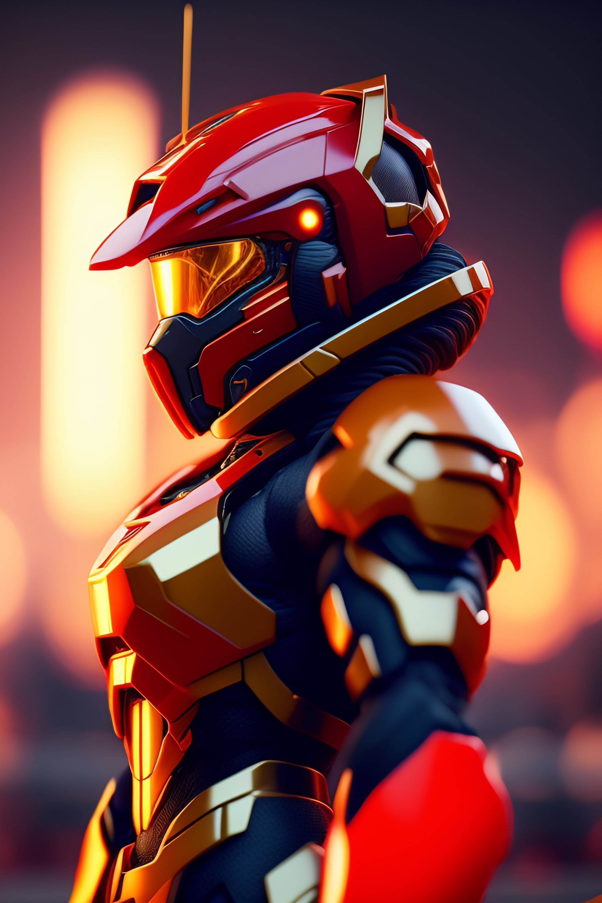 Lexica - Master Chief (halo), eating pasta with red sauce, male, strong ...