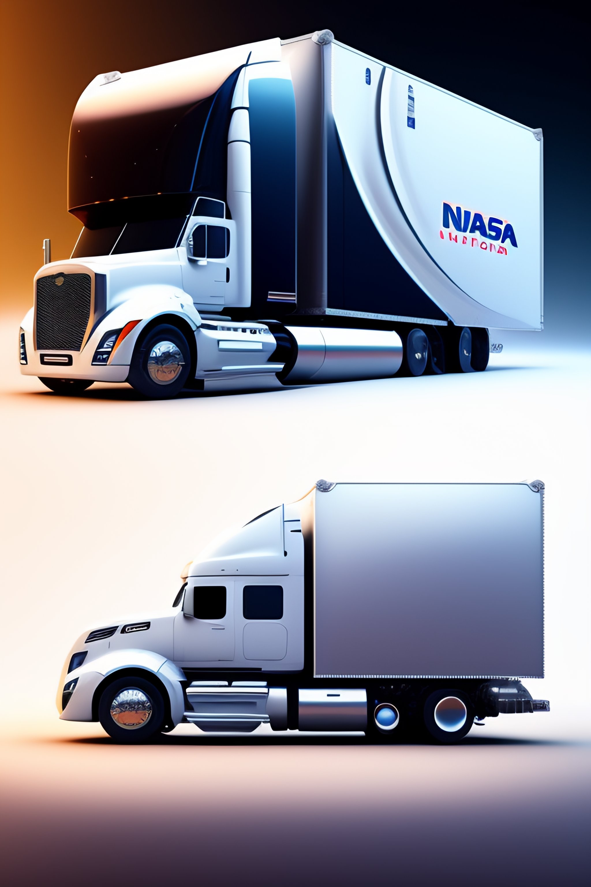 Lexica - NASA style Side view Cyber vehicle truck white isolated ...