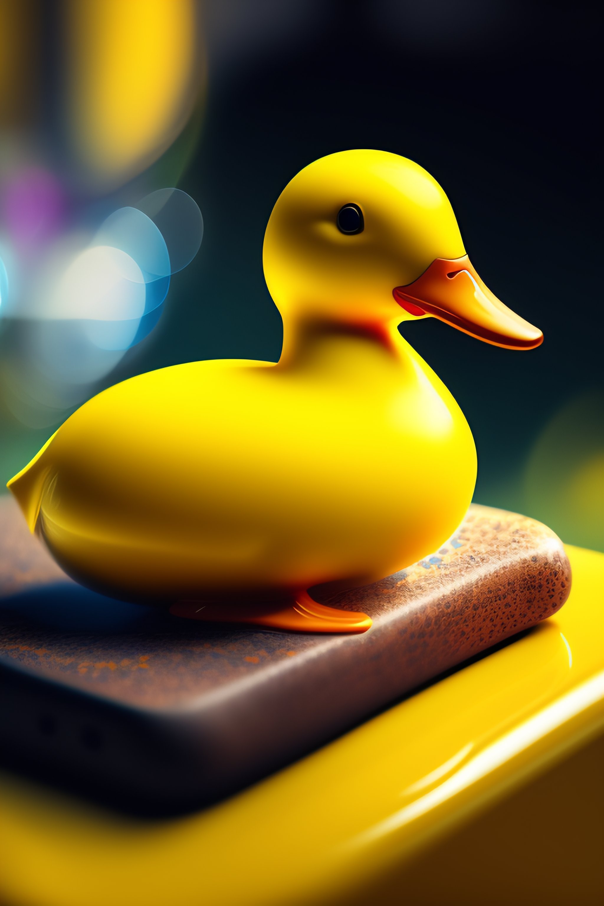 Lexica - Yellow duck playing consoles, digital art