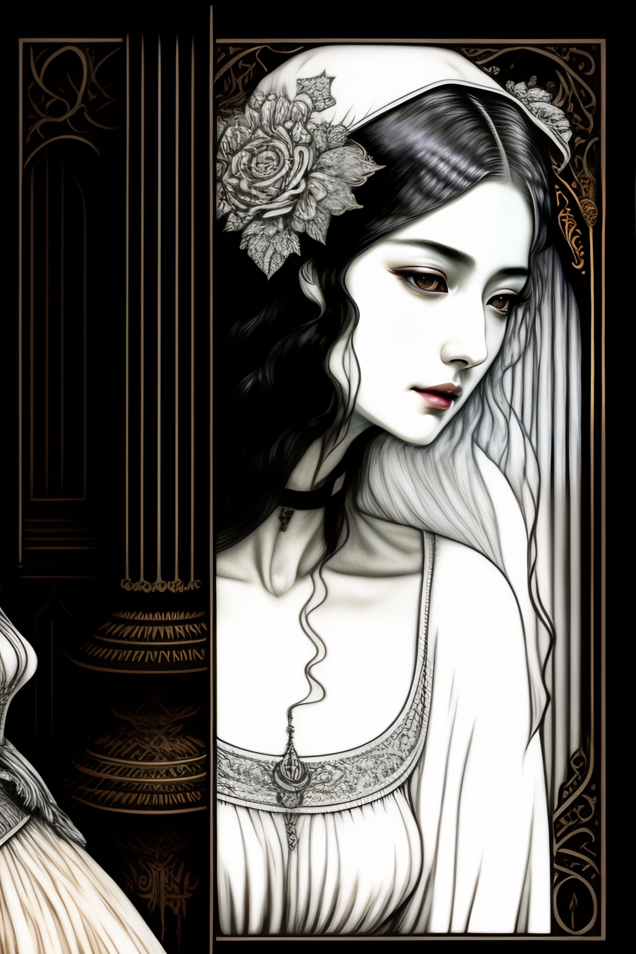 Medieval Girl Drawing