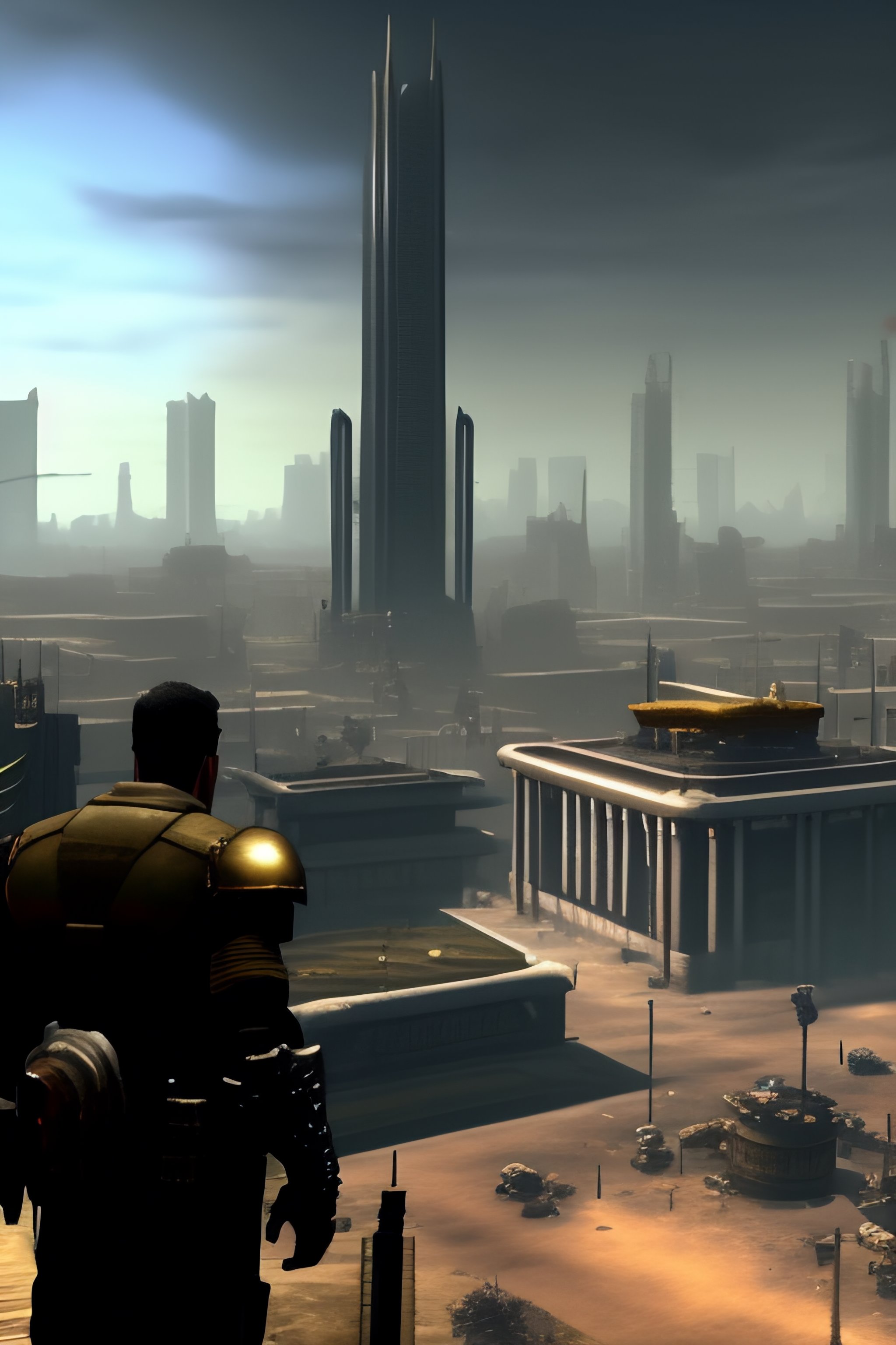 Lexica - Fallout 3 ruined city populate by humans