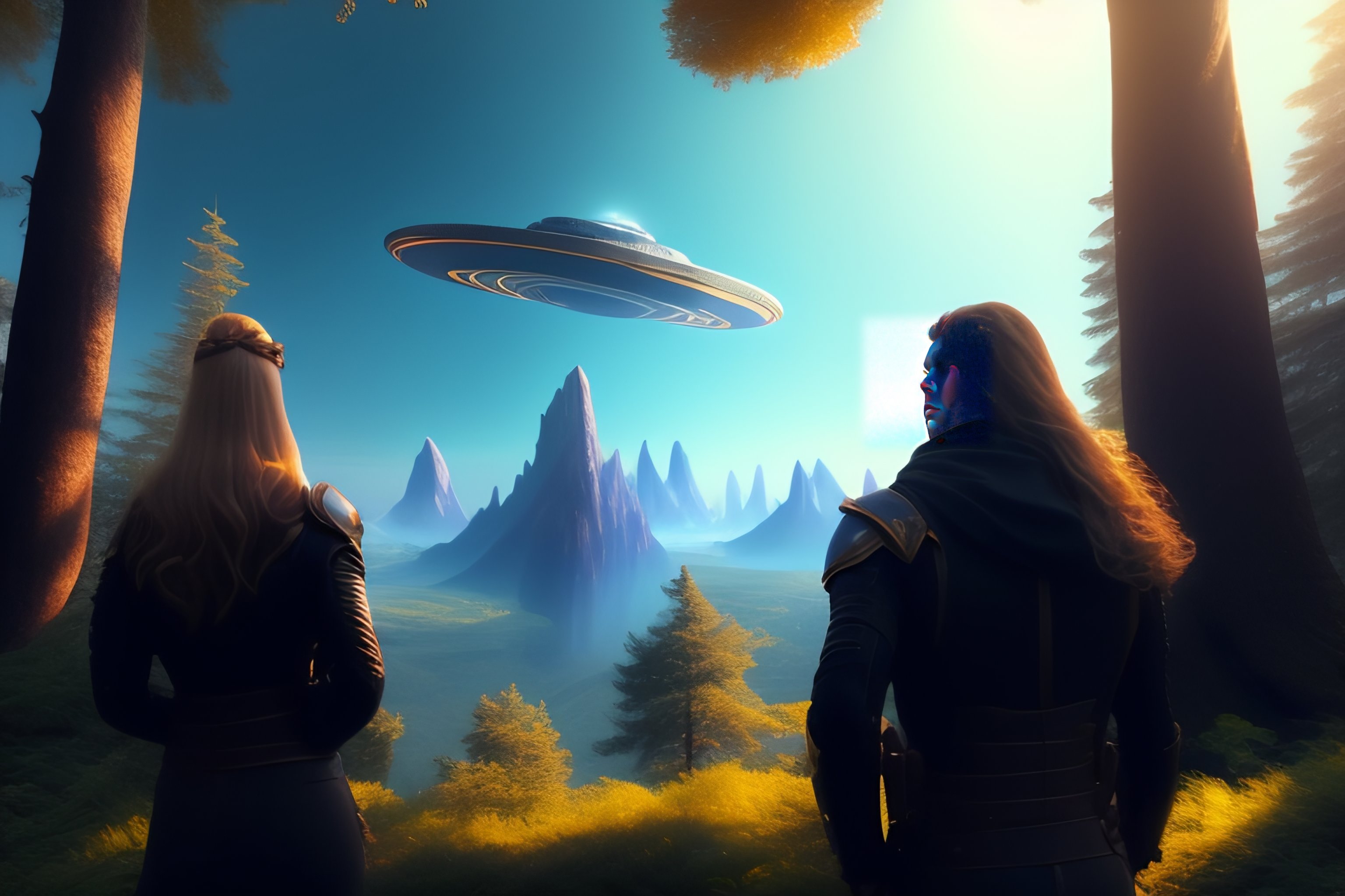 Lexica - Prometheus is an angel with long hair, with other blonde twin ...