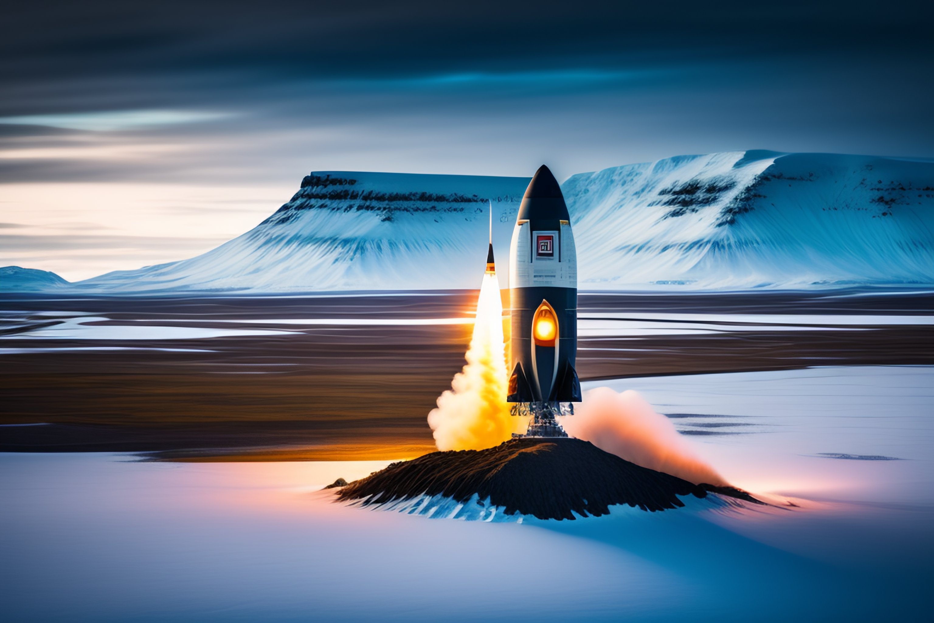 Lexica - A rocket about to launch in iceland