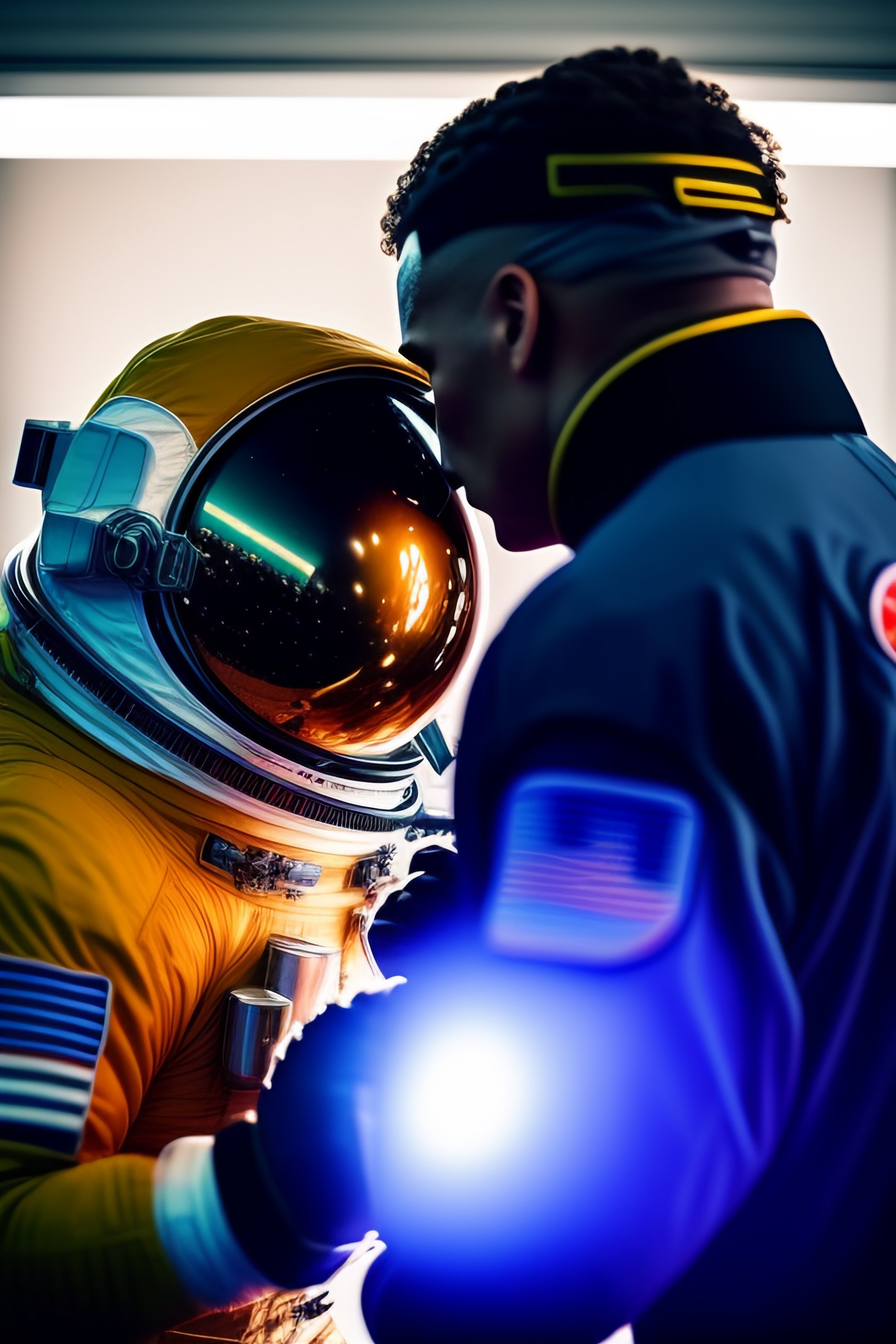 Lexica - Astronaut punching an alien