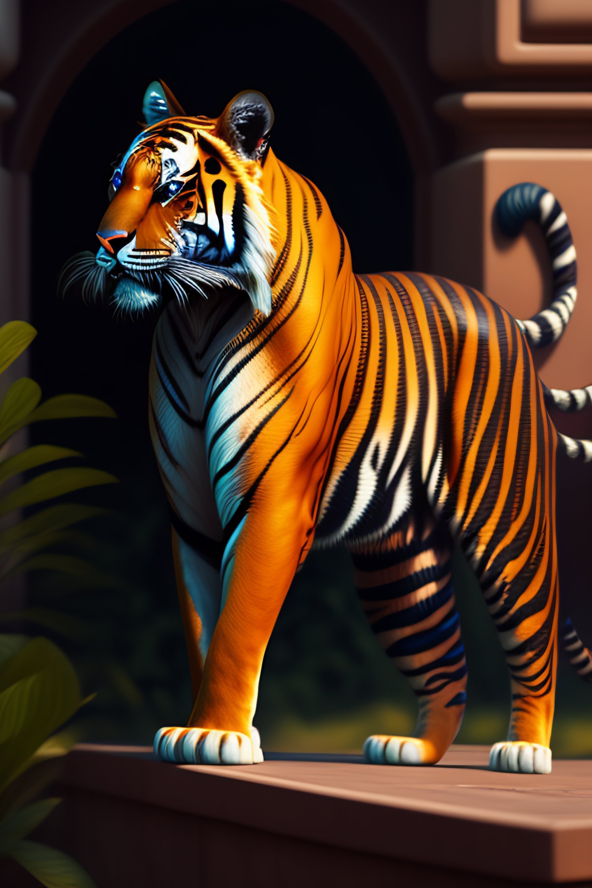 Lexica - Excellent painted isometric view of tiger, high quality ...