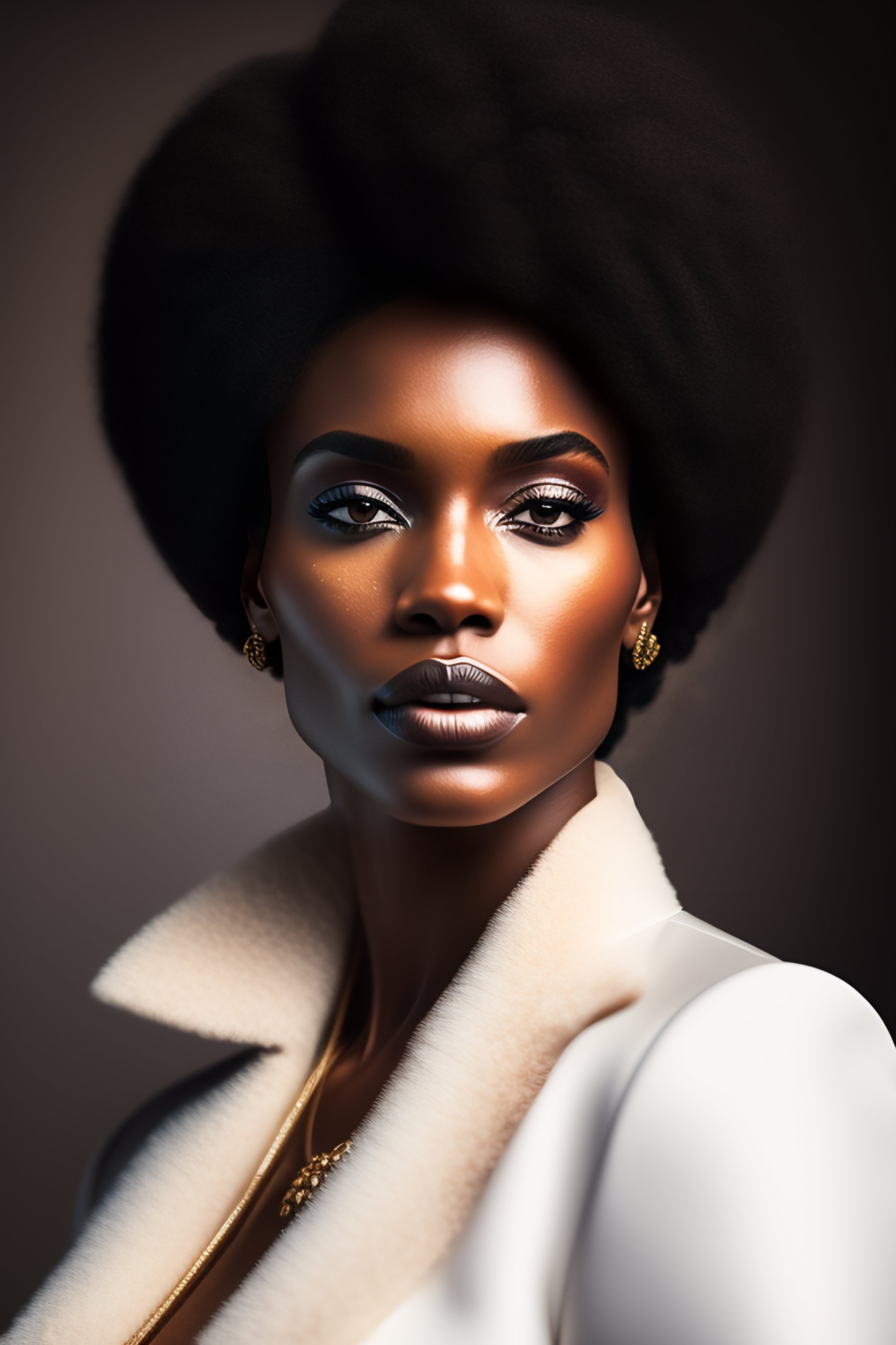 Lexica - A beautiful and mysterious melanated woman with an afro no ...