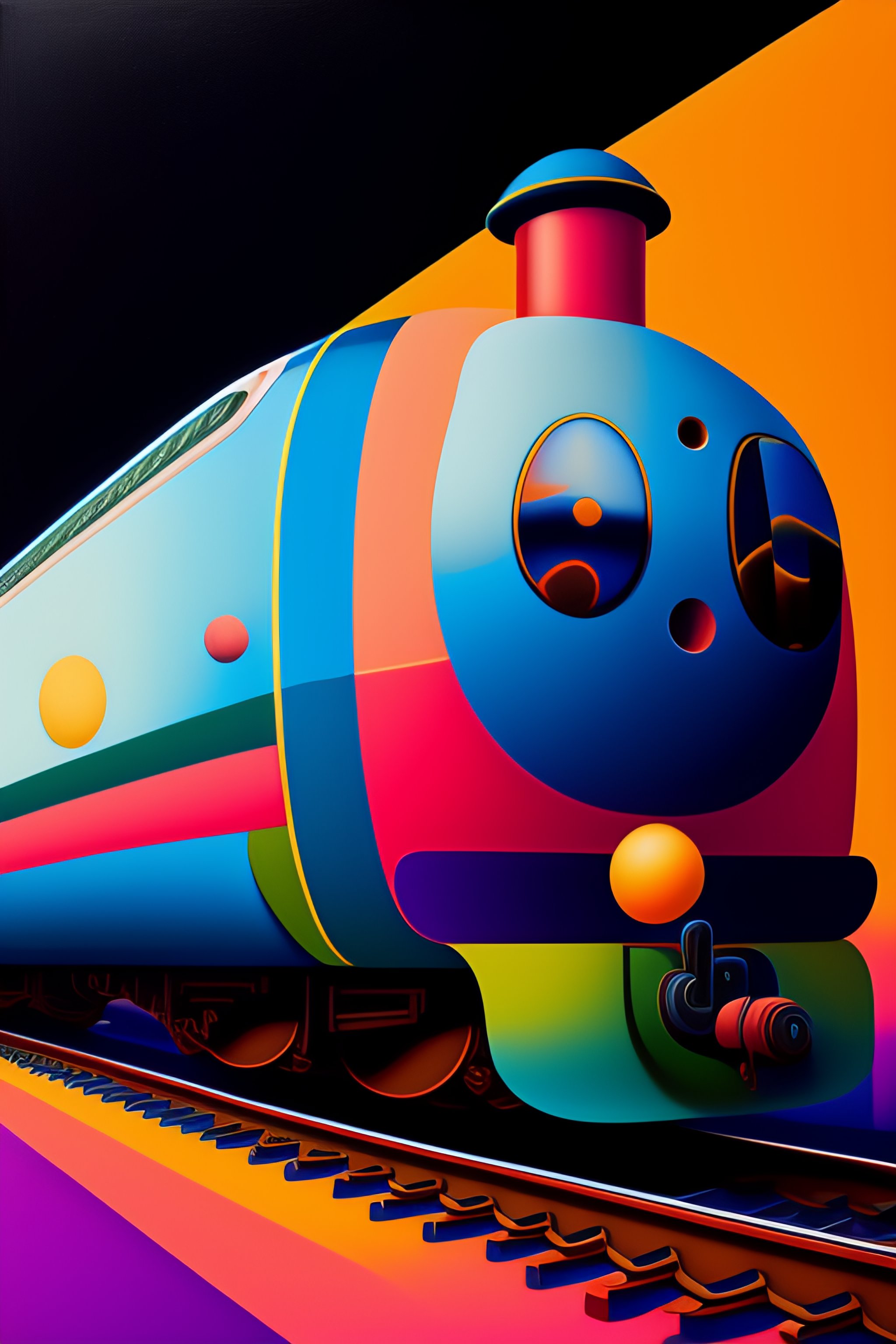 Lexica - Big abstract train in the style of kaws by james jean and ...