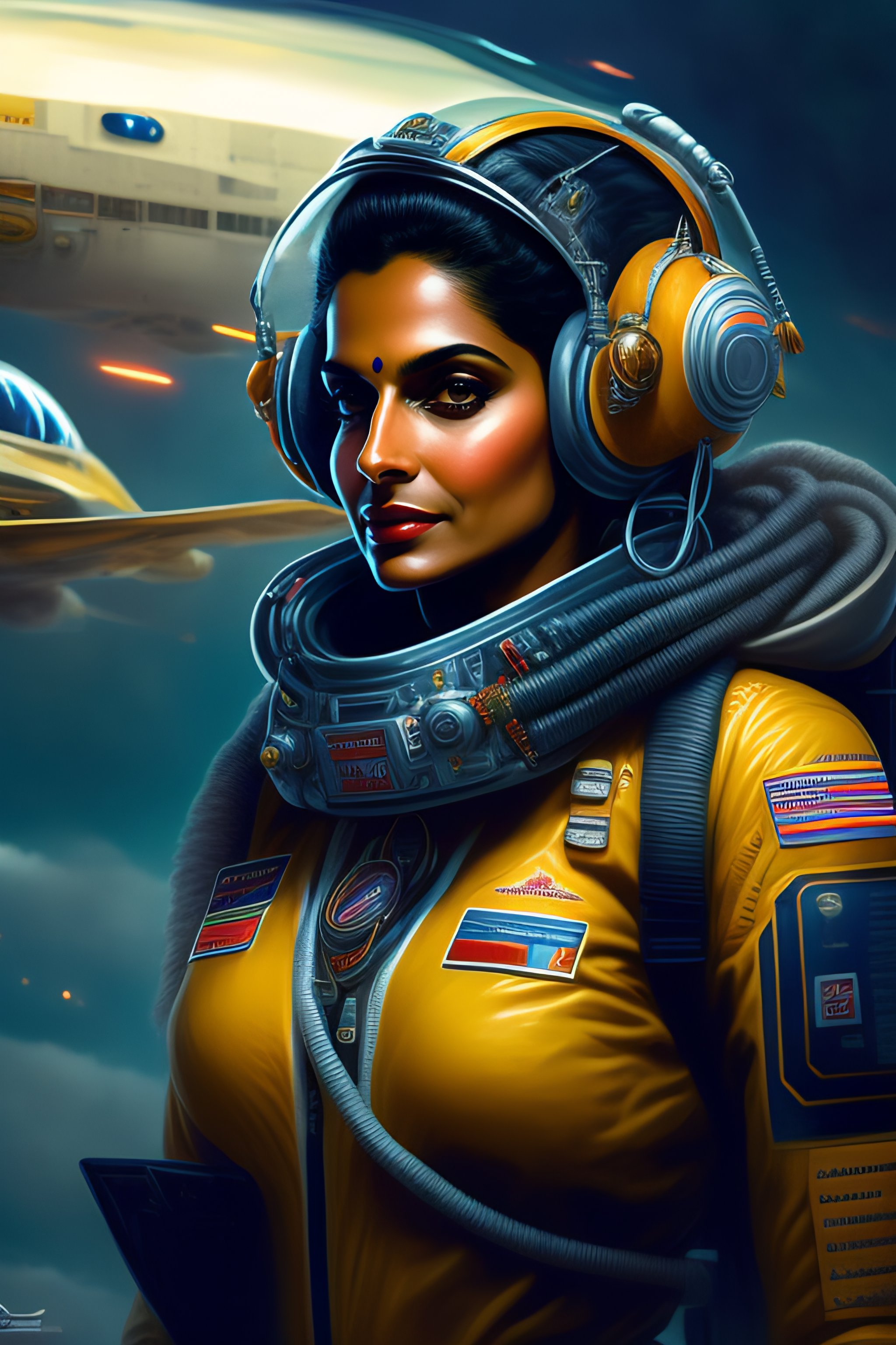 Lexica - Deepuka padukone as cyborg pilot wired to commands, detailed ...