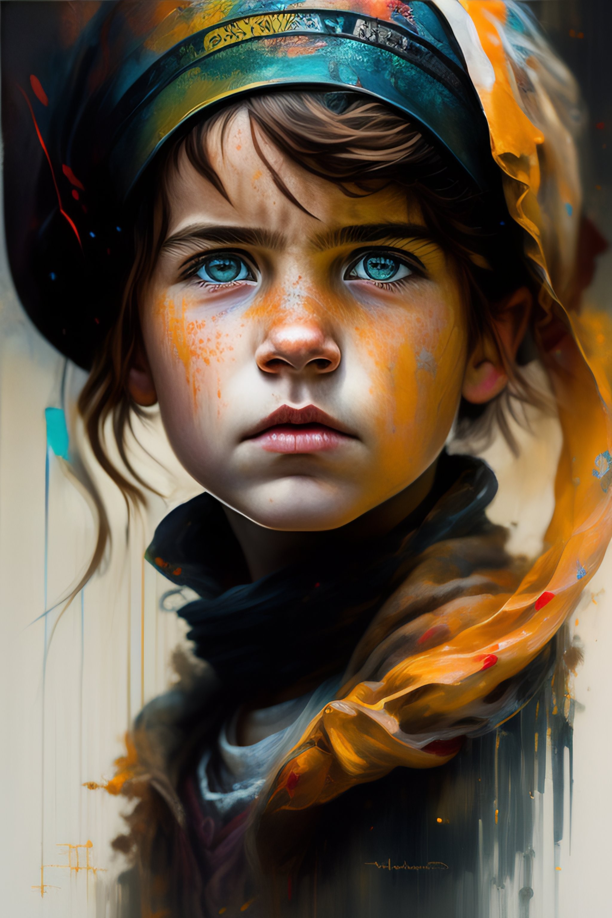 Lexica - A portrait of crazy angry mind controlled poor 10y old ...