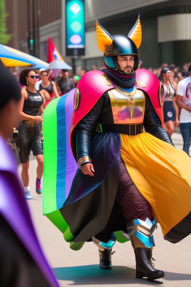 Lexica Colorful Cyberpunk Parade With Participants Dressed In Gaming And Esports Themed