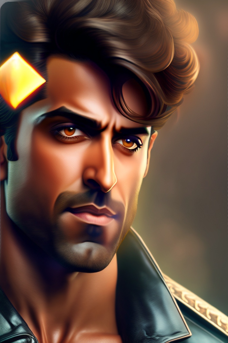 Lexica - Hrithik roshan,front face,angry