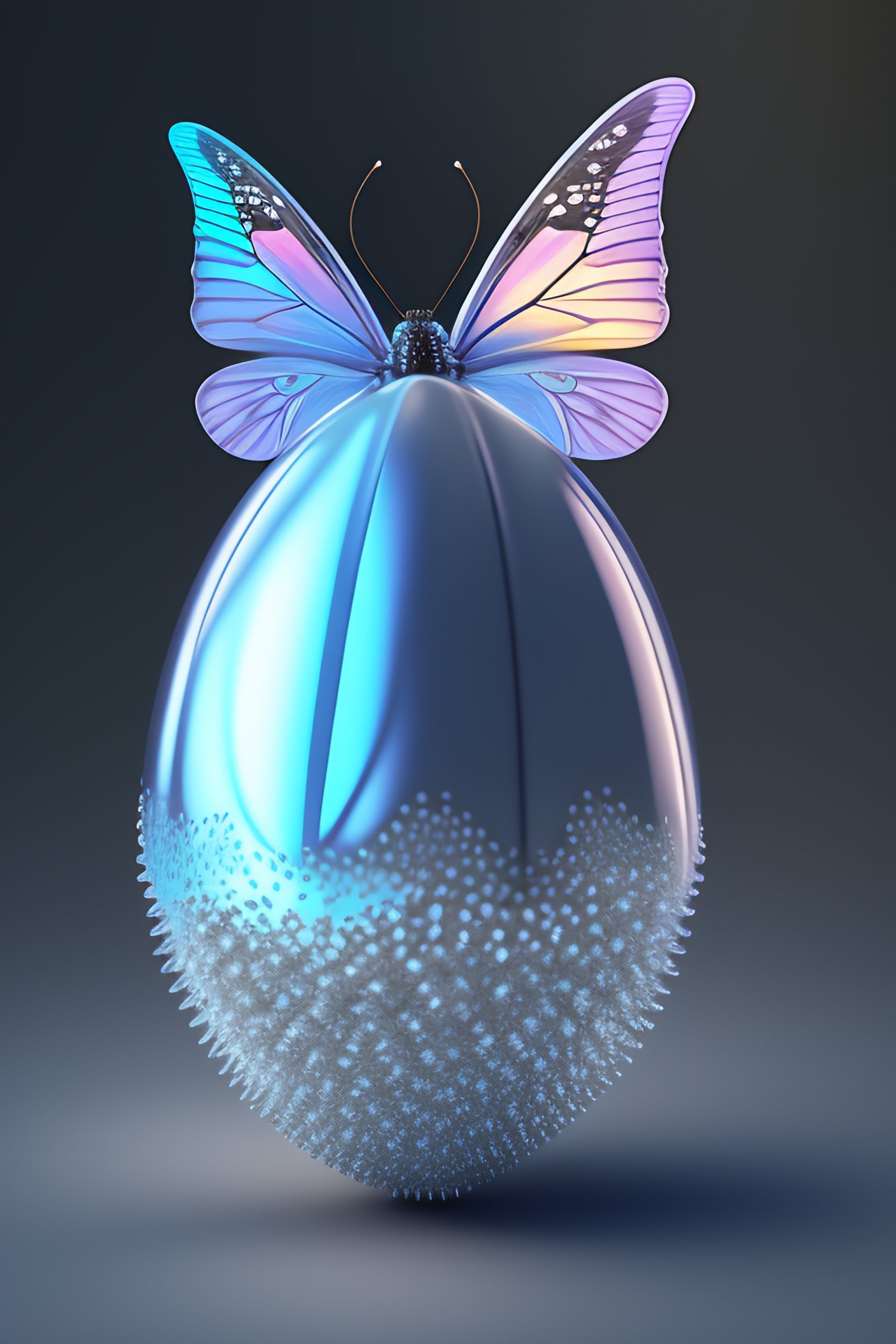 Lexica - Butterfly hatching from a cocoon, bluish gray smoke, hyper ...