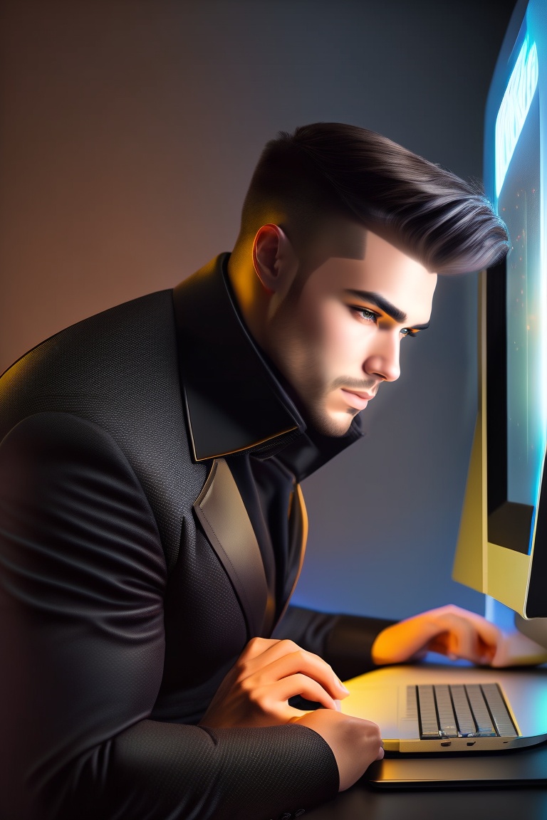 Lexica - A man in his mid 20s wearing y2k with black outfit testing a ...