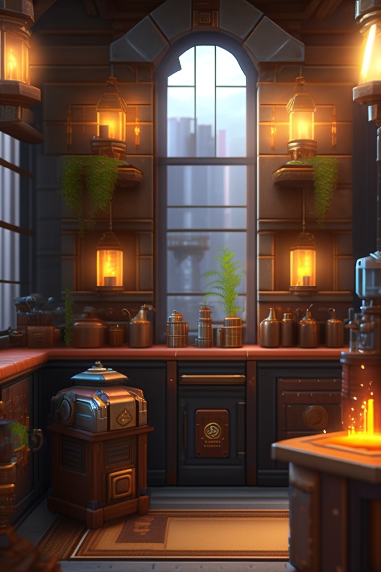 Lexica - A lab in the style of piltover from arcane, Robotic arm ...