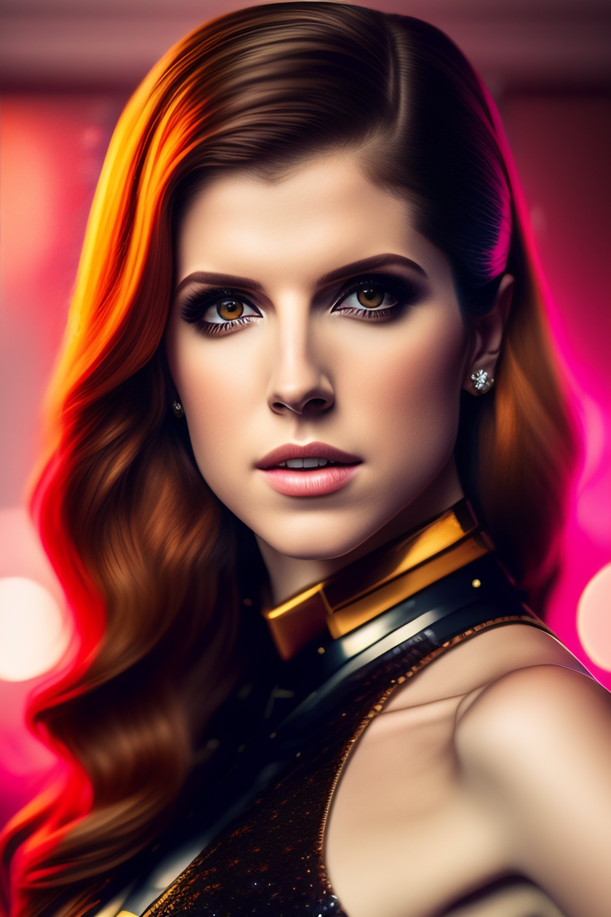 Lexica - Anna kendrick As Techno magic robot, side portrait, realistic ...