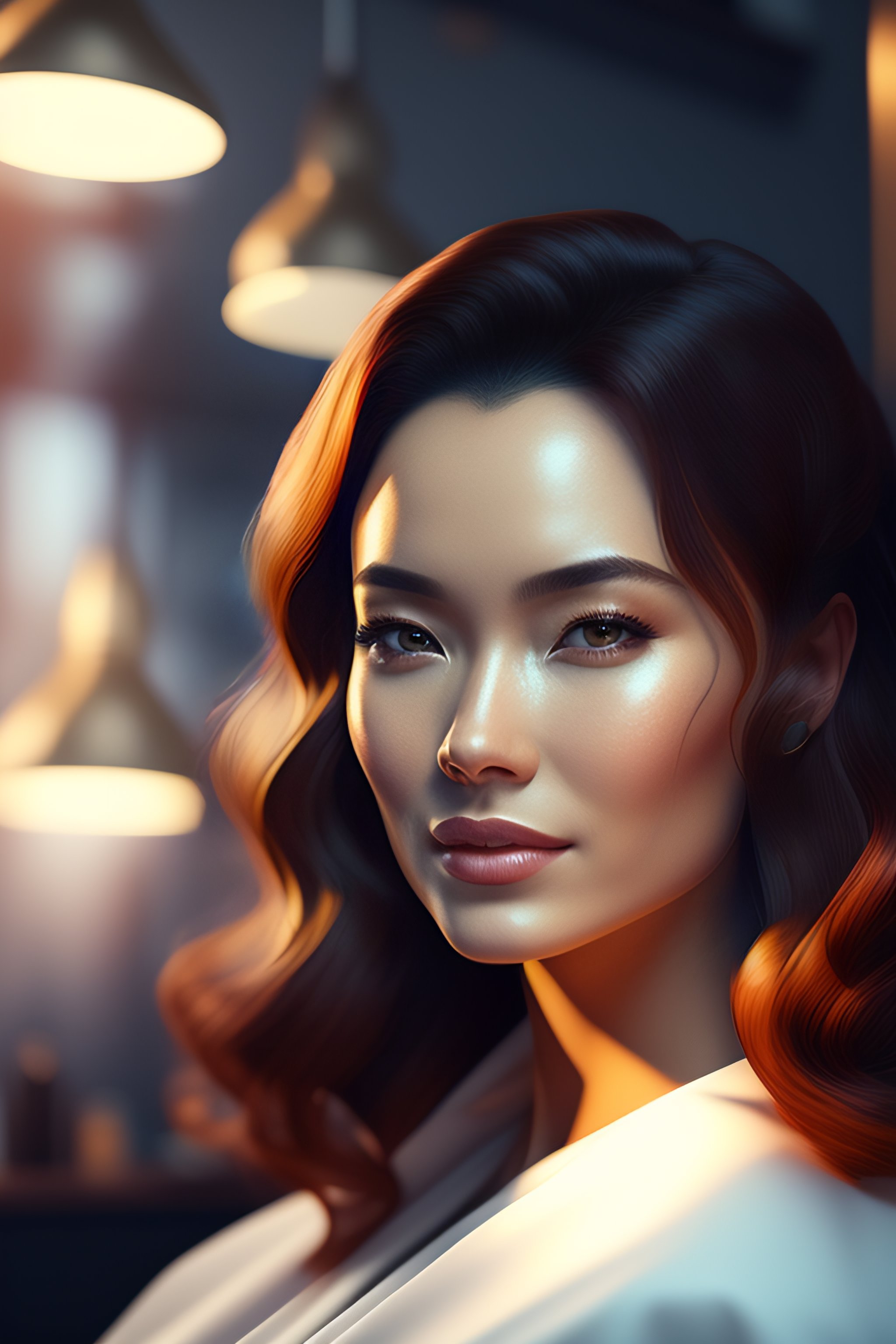 Lexica - Woman getting her hair cut at the hairdresser, cinematic ...