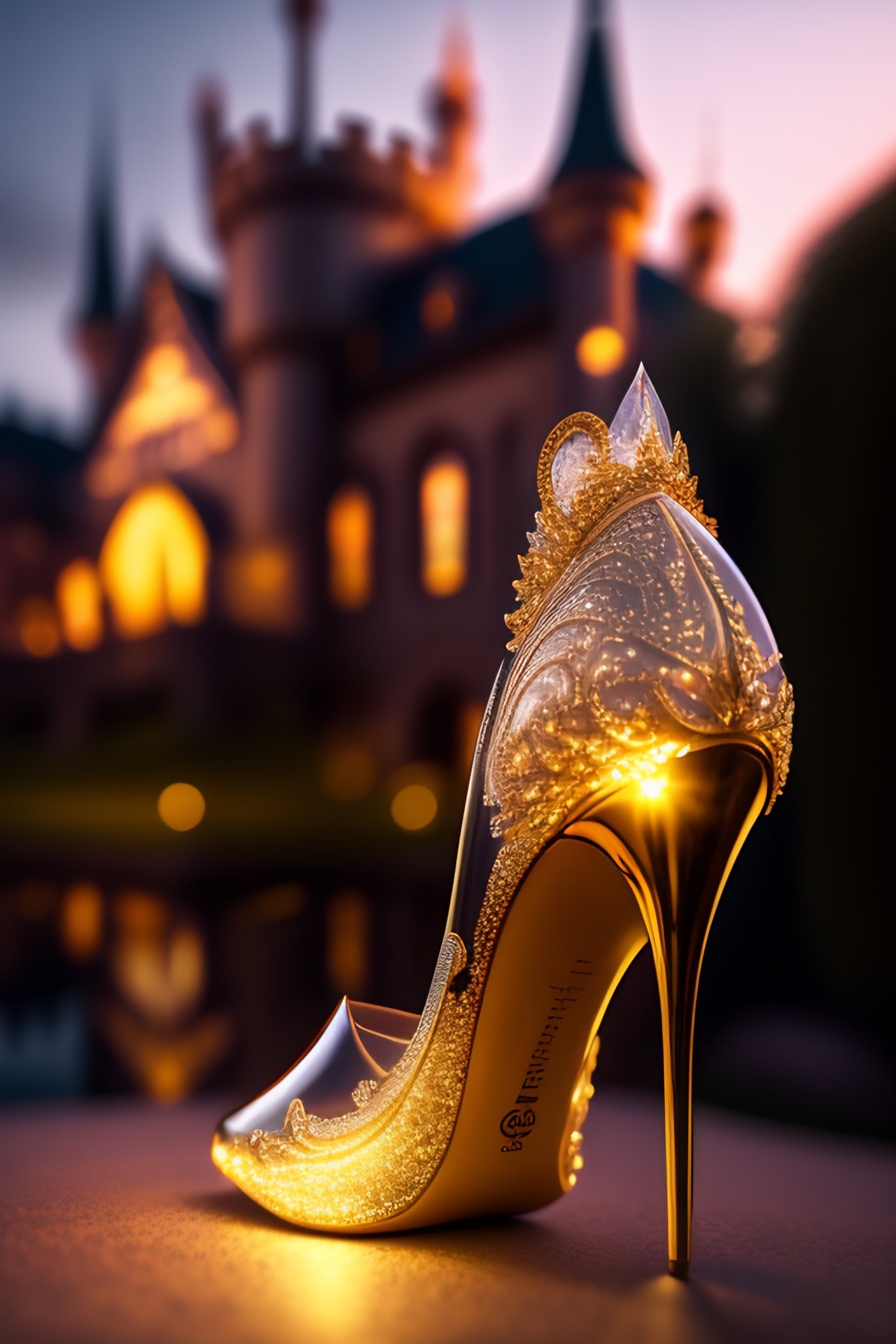 Lexica - Shiny clear intricate shoe in front of a castle, 8k, highly ...