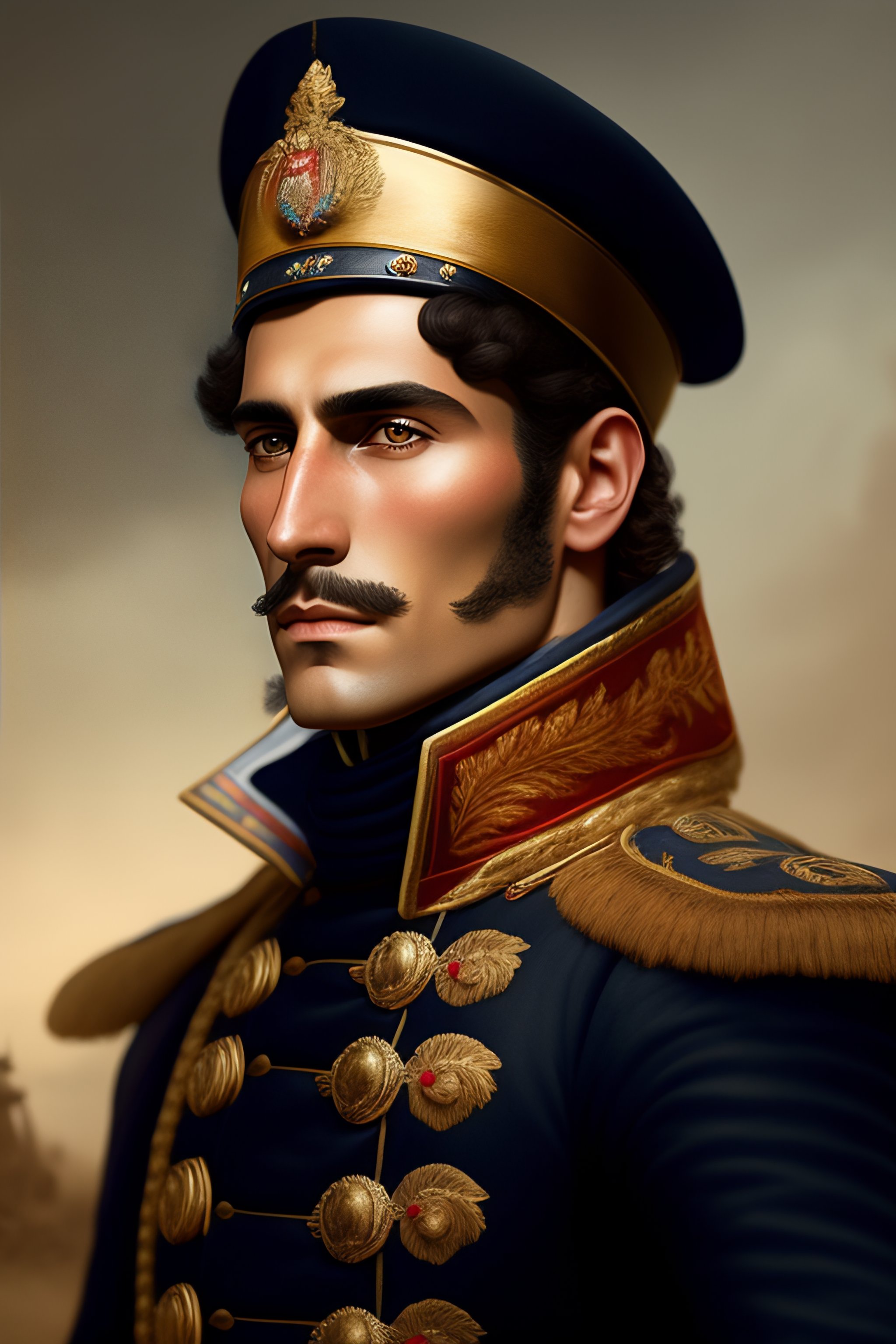 Lexica - Portrait of a napoleonic french army officer, male, detailed ...