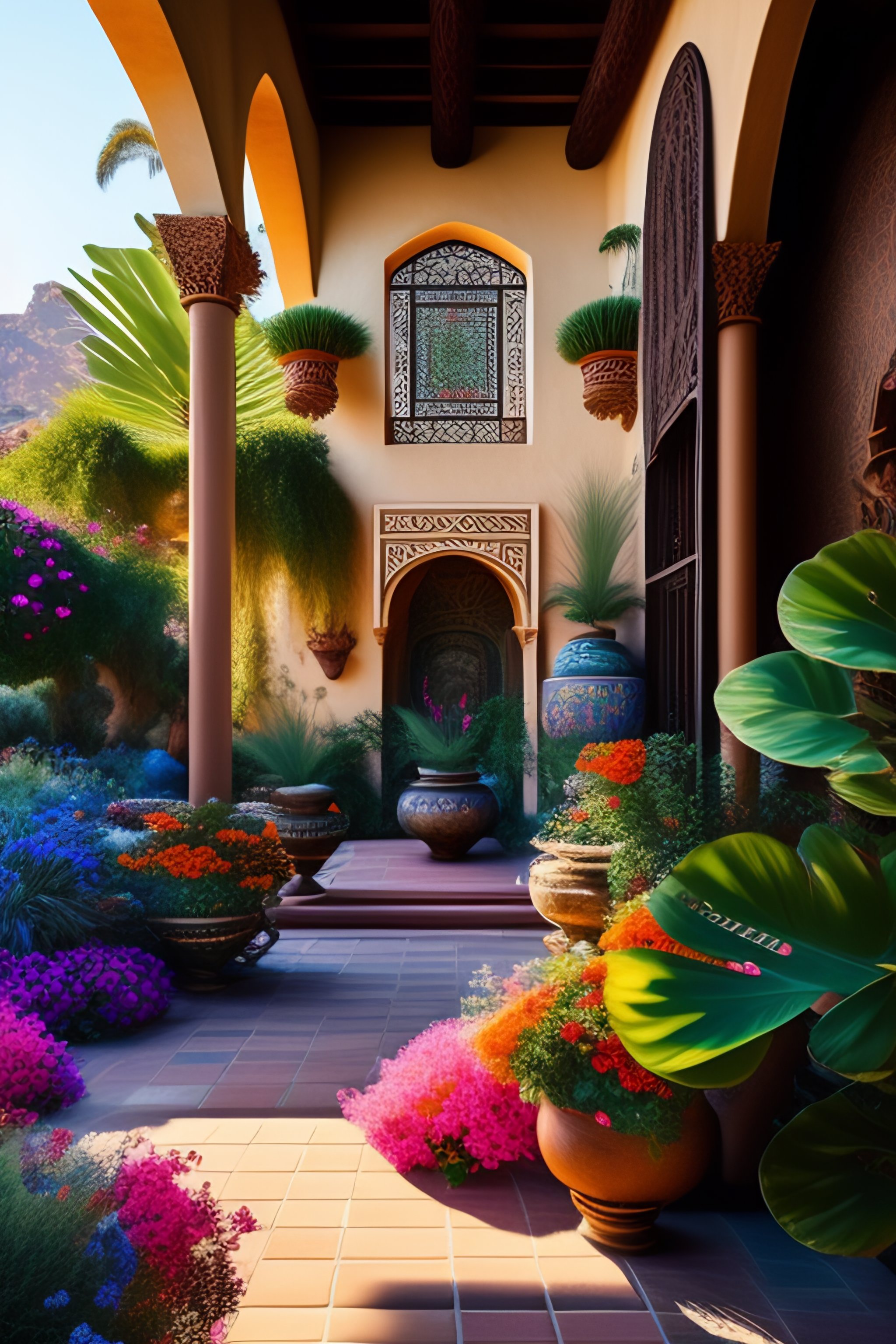 Lexica - Architectural Digest photo of a maximalist adobe living room ...