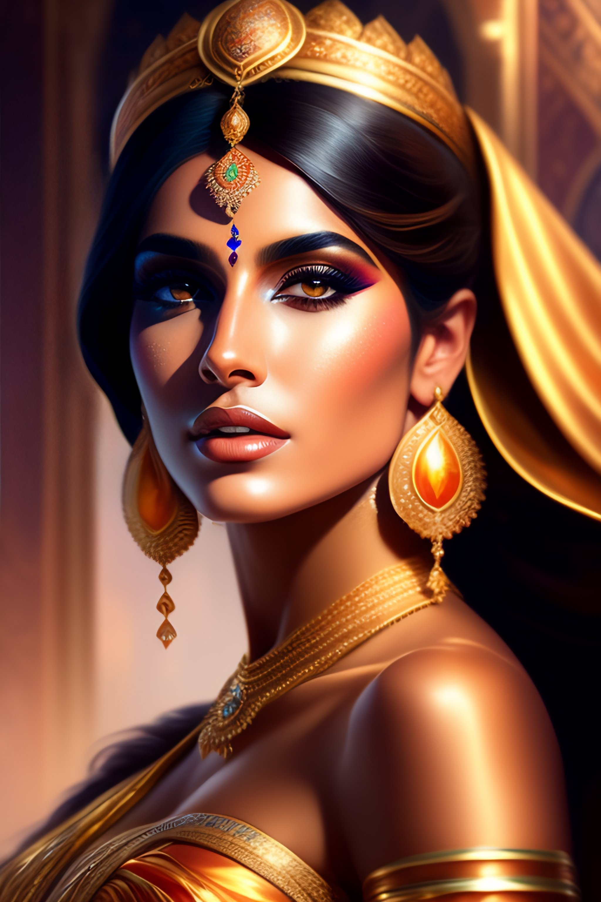 Lexica - Beautiful portrait of an attractive Persian Princess who is a ...