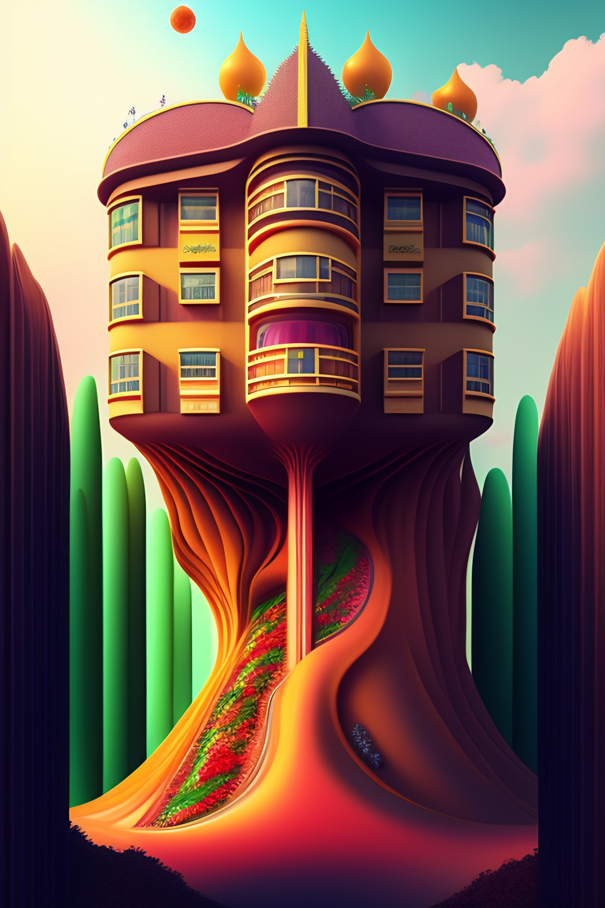 Lexica - 👩‍🚀🍄🏢🌿🍒, Surrealism, digital Art