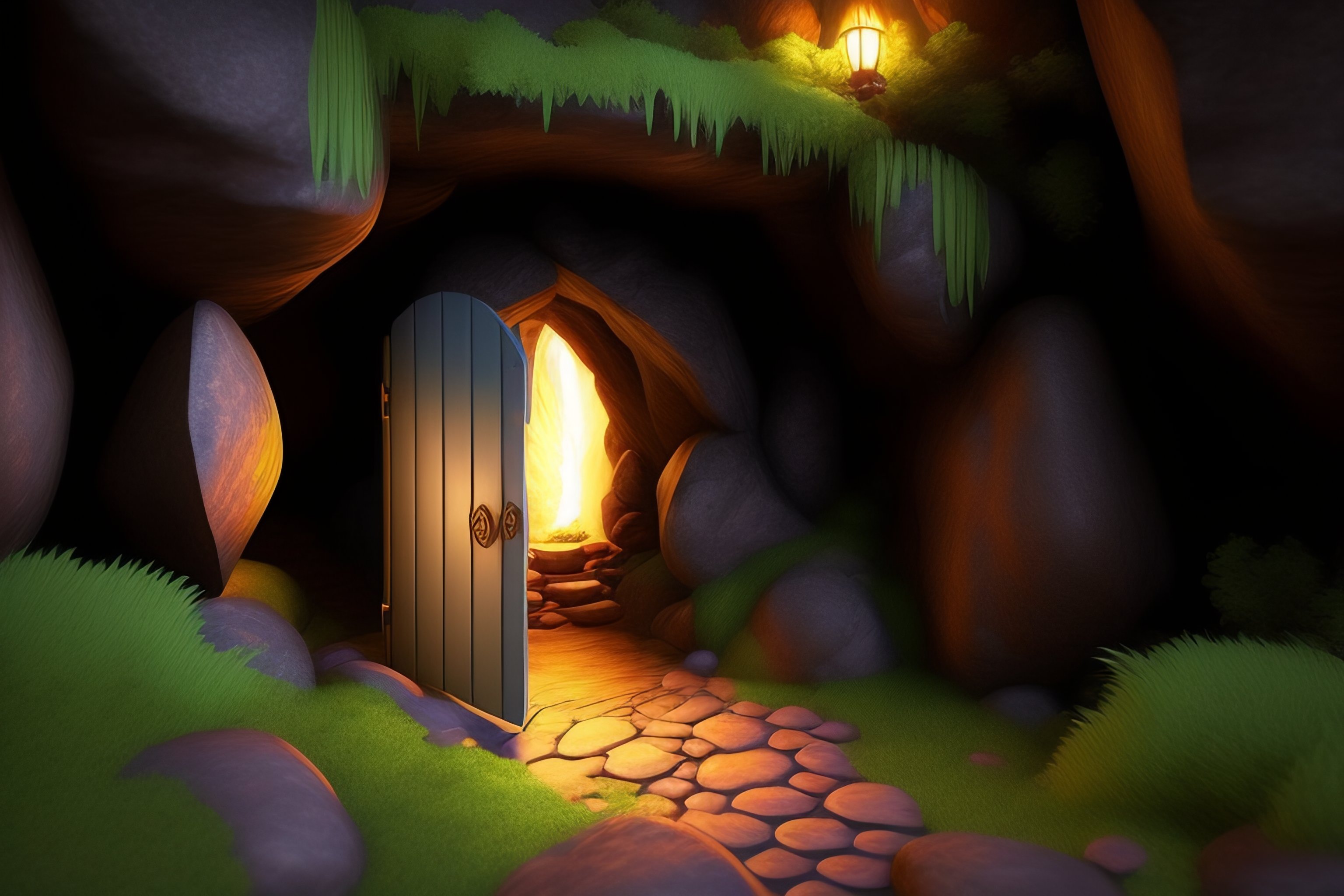 Lexica - Cave entrance, hidden door, d & d, dungeons and dragons, fantasy