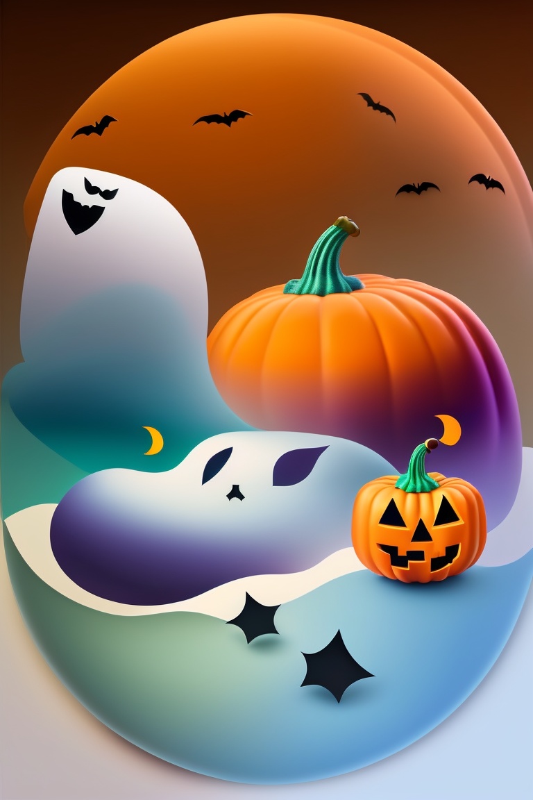 Lexica - Halloween motif with the pumpkin and ghost ,andy Warhol style