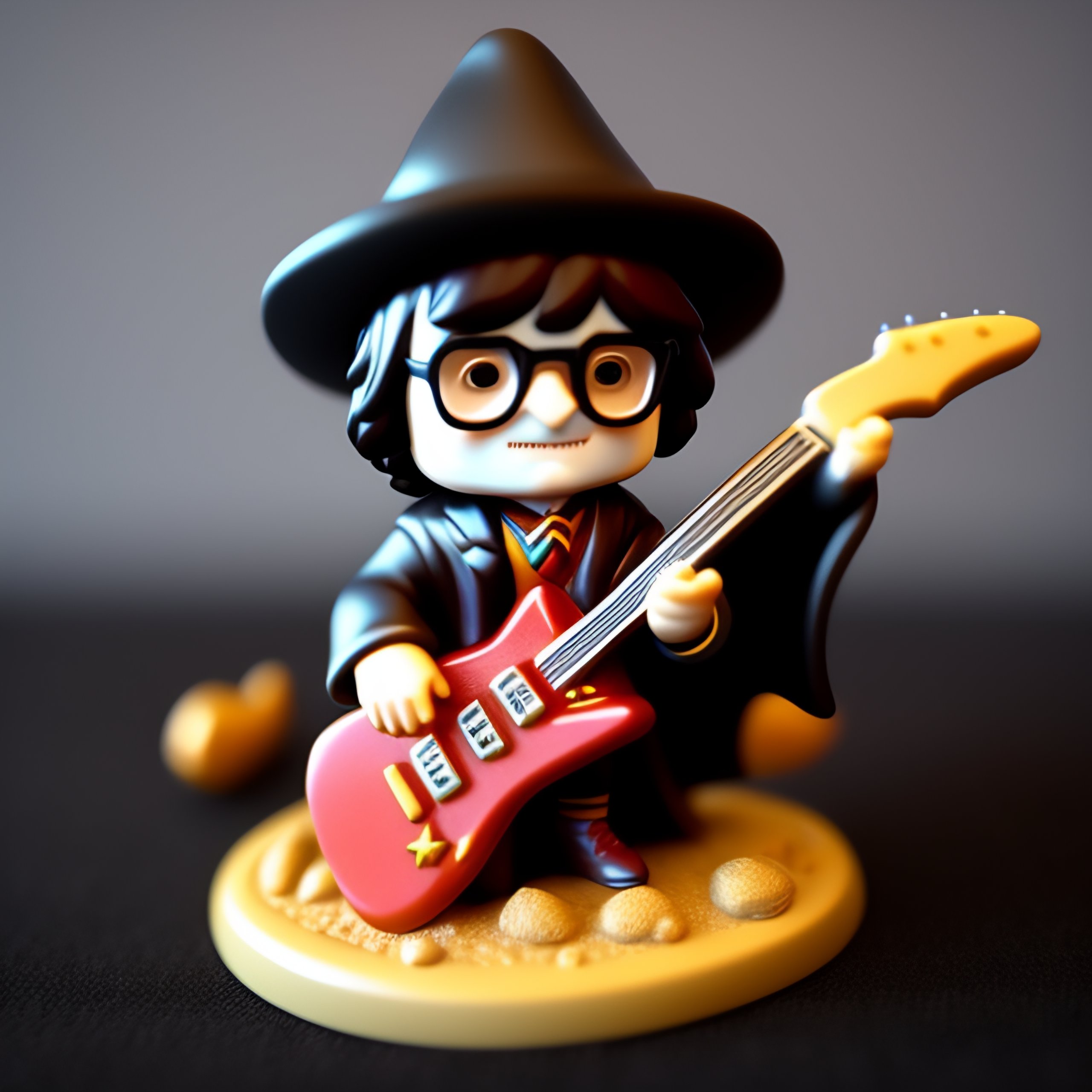 Lexica - Harry Potter wizard rocker playing guitar funko realistic 3d ...
