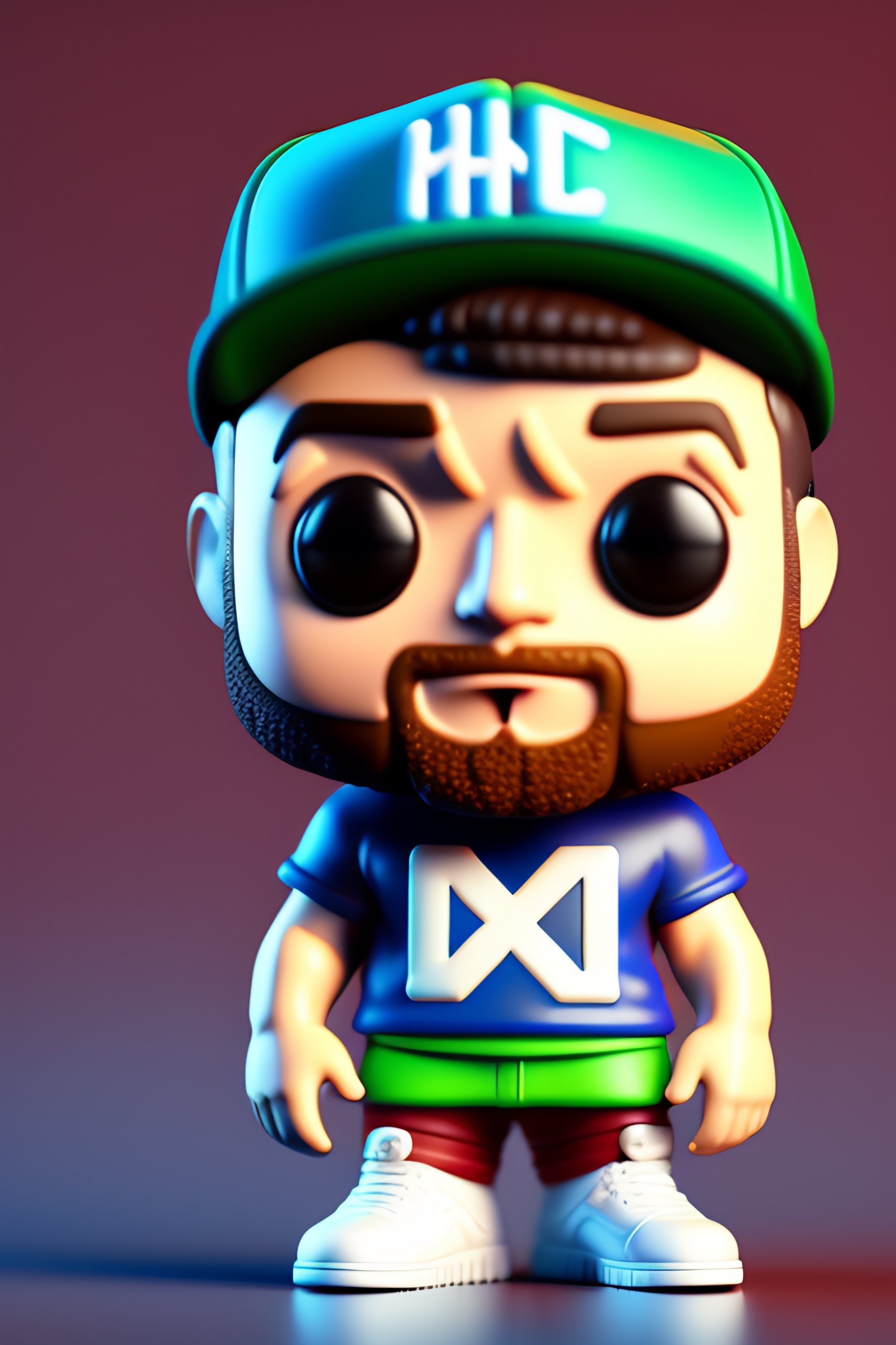 Lexica - 3d render of funko pop "Mac Miller" light guy hazel eyes a ...