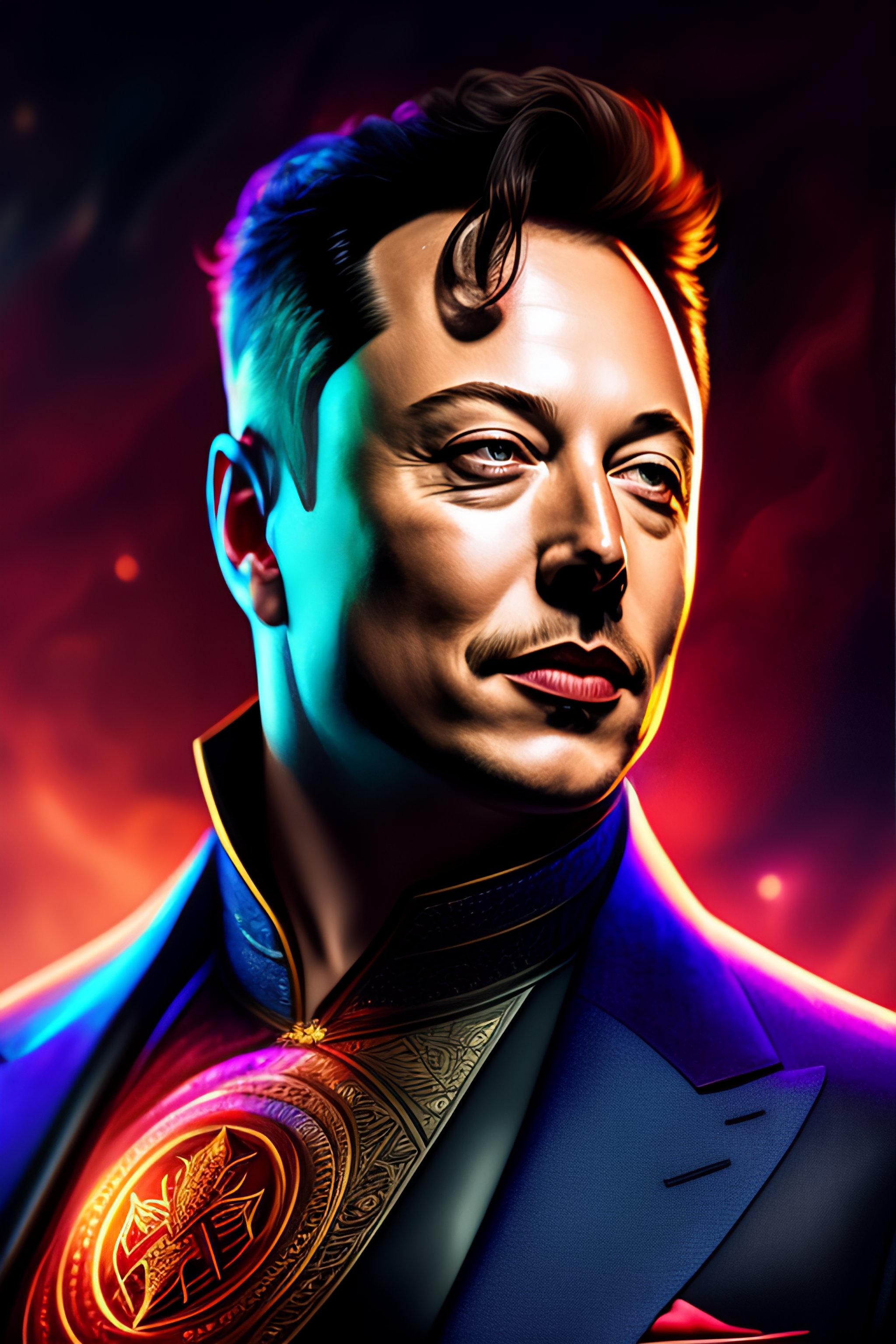 Lexica - A striking full body portrait of elon musk the eldritch god ...