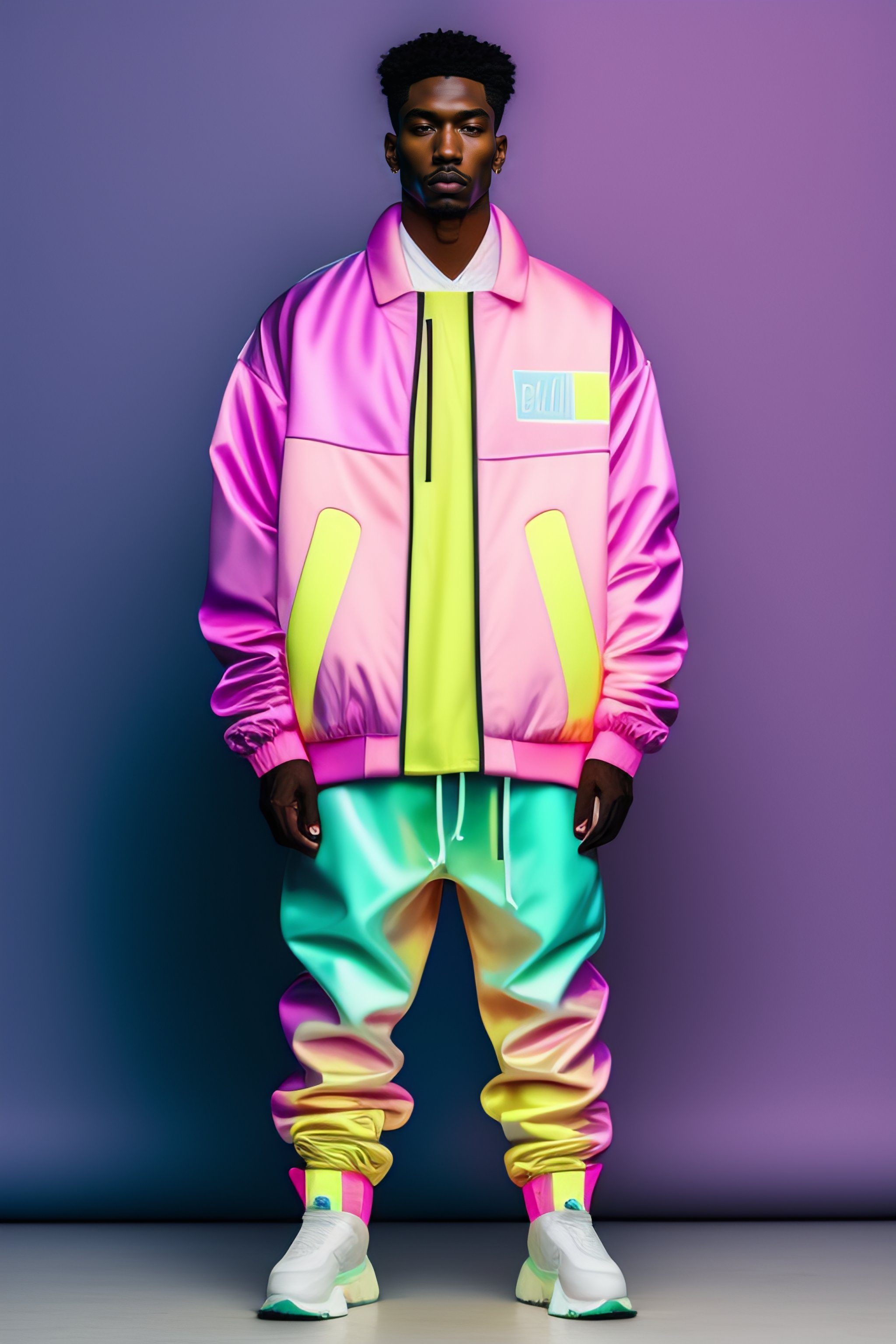 Lexica - Full body view of a heavily pastel colored yeezy inspired work ...
