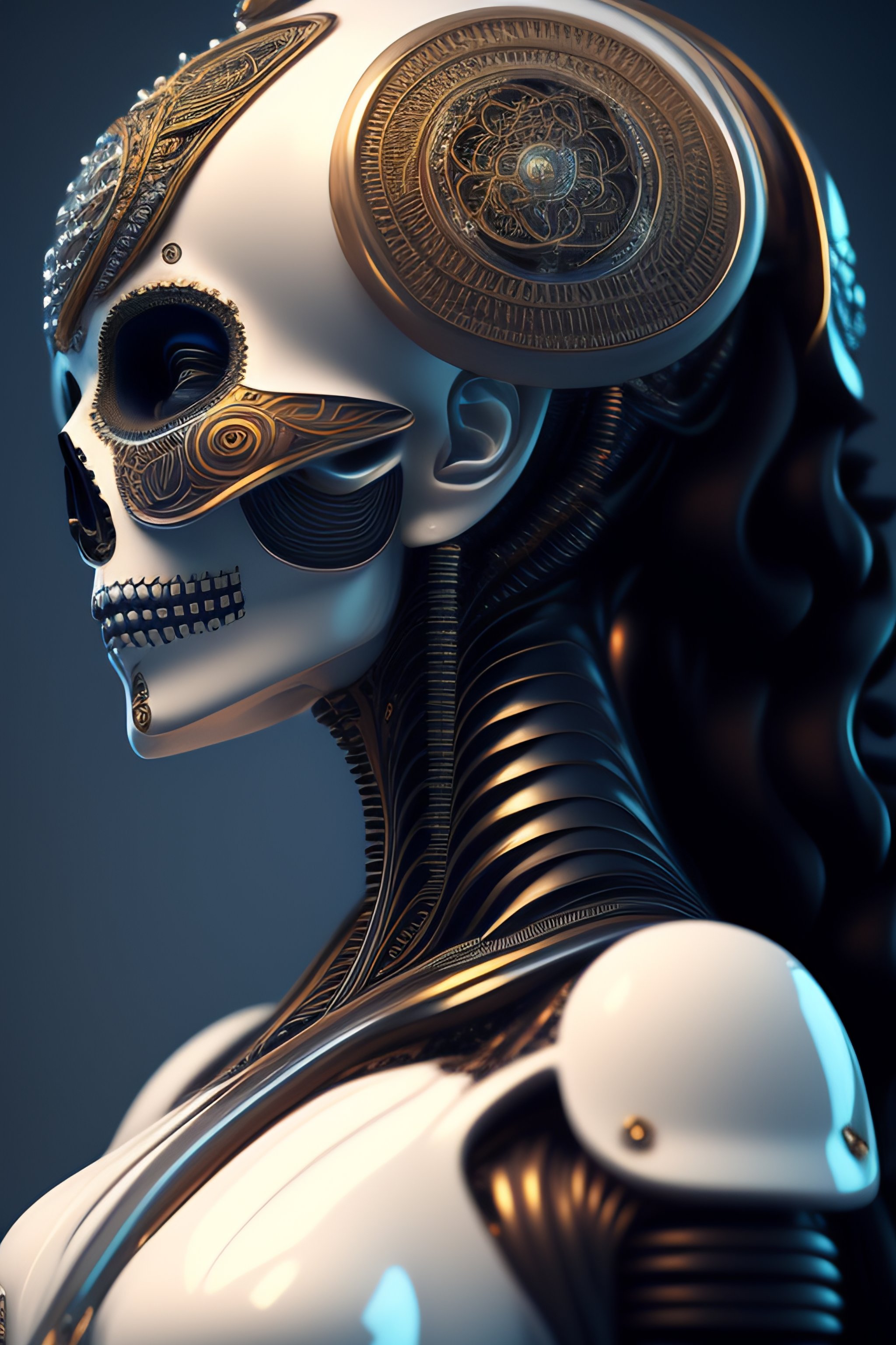 Lexica - Ultra detailed side portrait of female android, beautiful ...