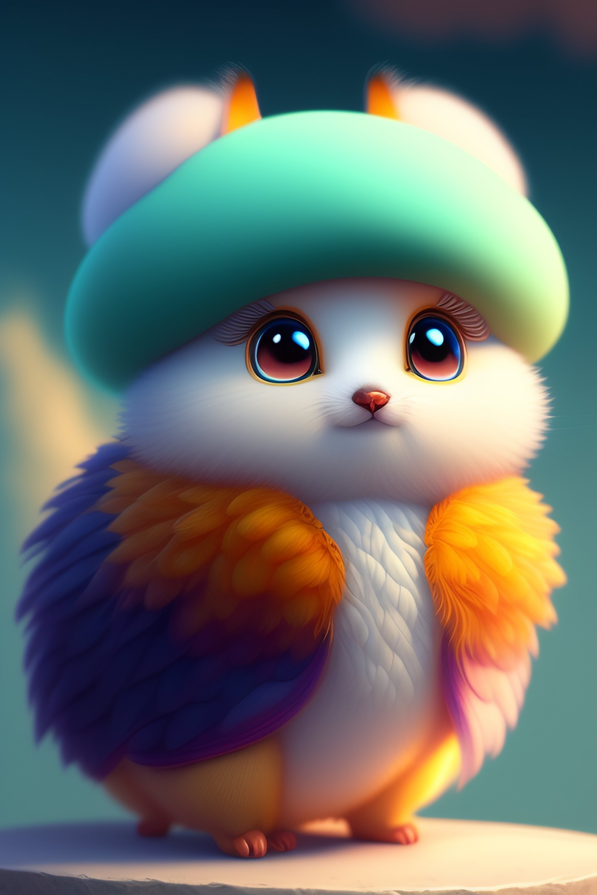 Lexica - Cute and adorable cartoon fluffy baby rhea, fantasy, dreamlike ...