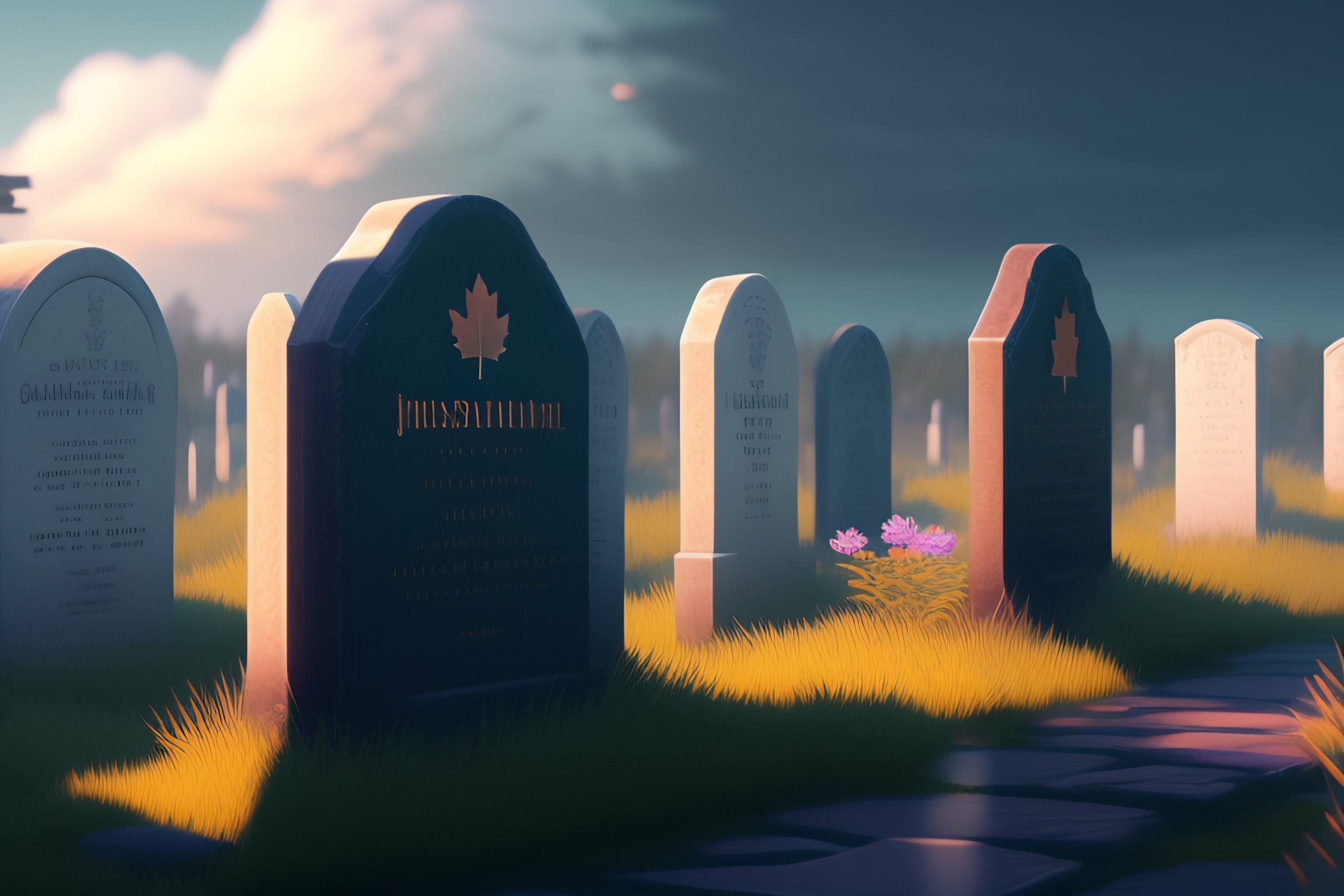 Lexica - Graveyard with basic headstones no markings, Canadian, highly ...