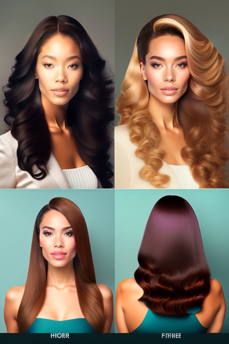 Lexica - Showcase a before-and-after image of a woman with frizzy hair ...