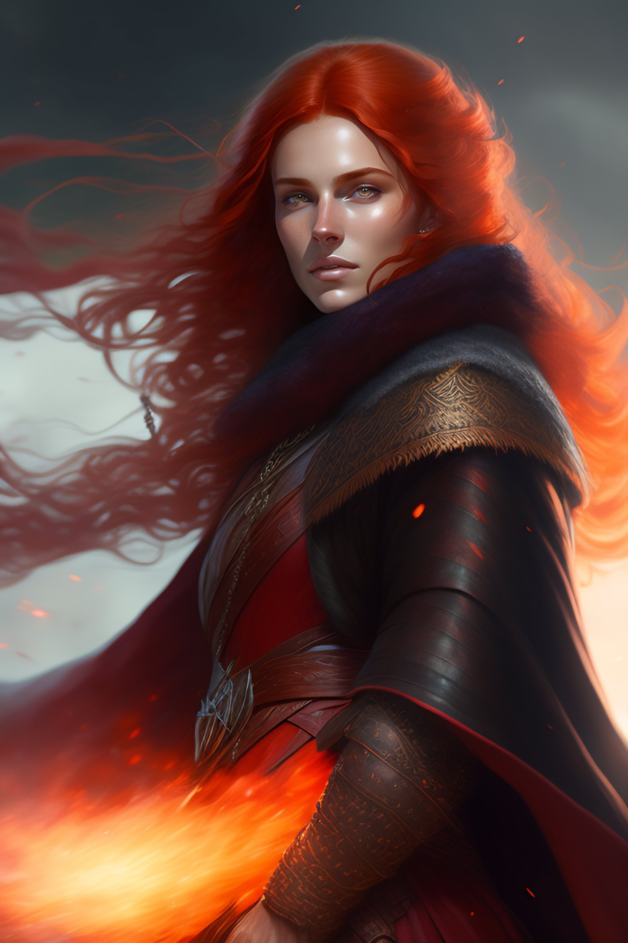 Lexica - Portrait of medieval english sorcerer red ginger hair, dark ...