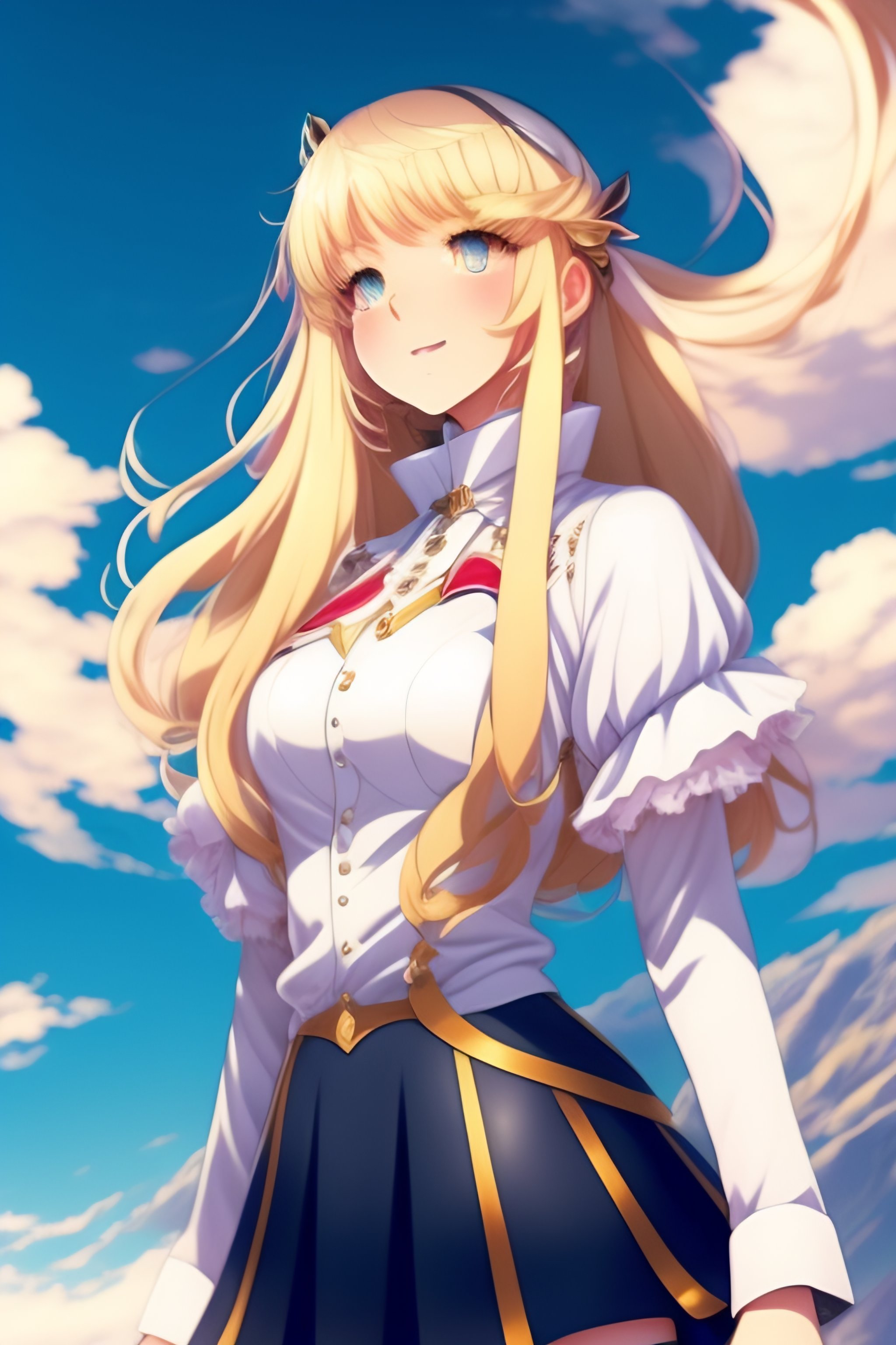 Lexica - FGO anime girl Blond, long hair, blue eyes and a pretty smile ...