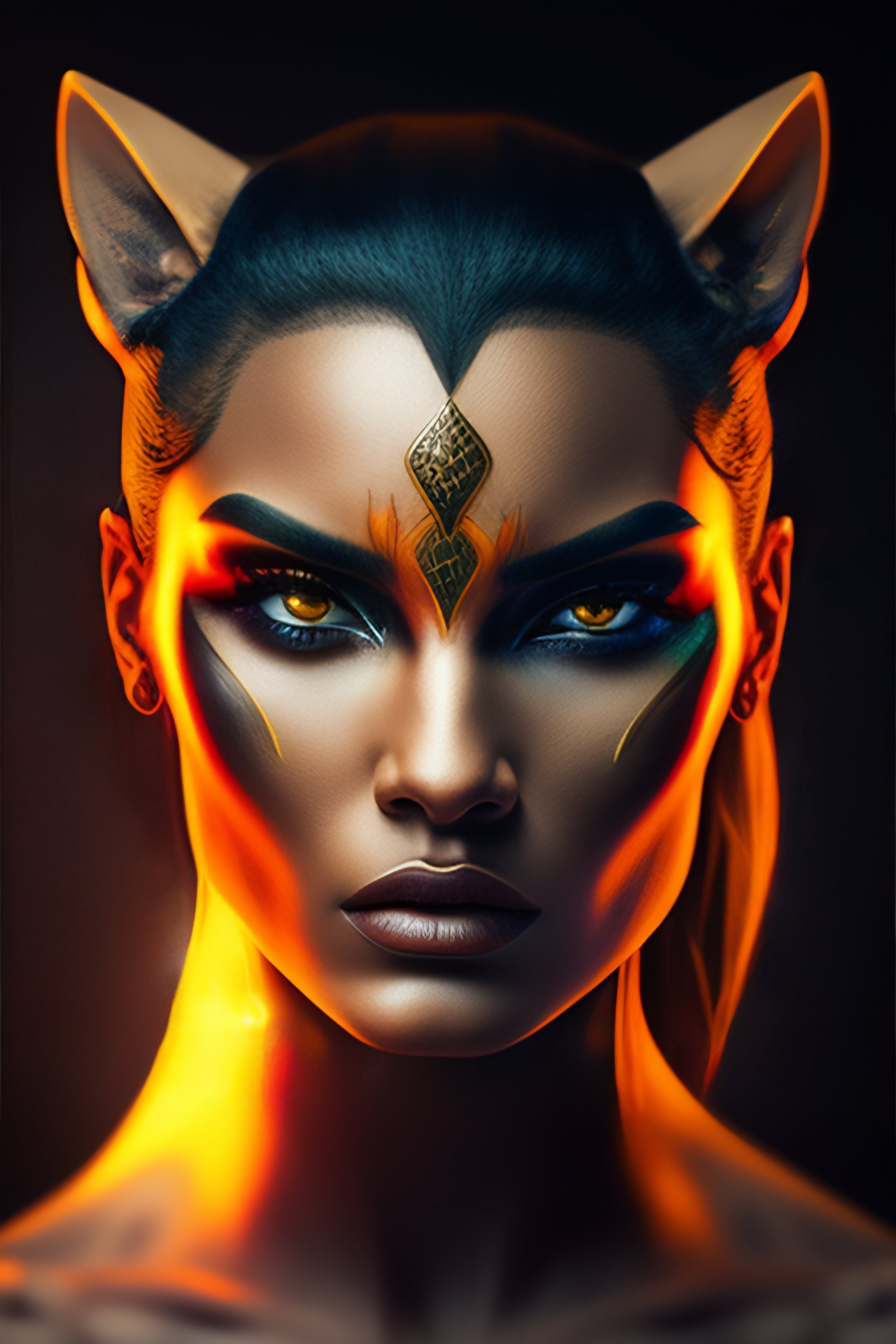 Lexica - Chimera, face, eyes angry,4k