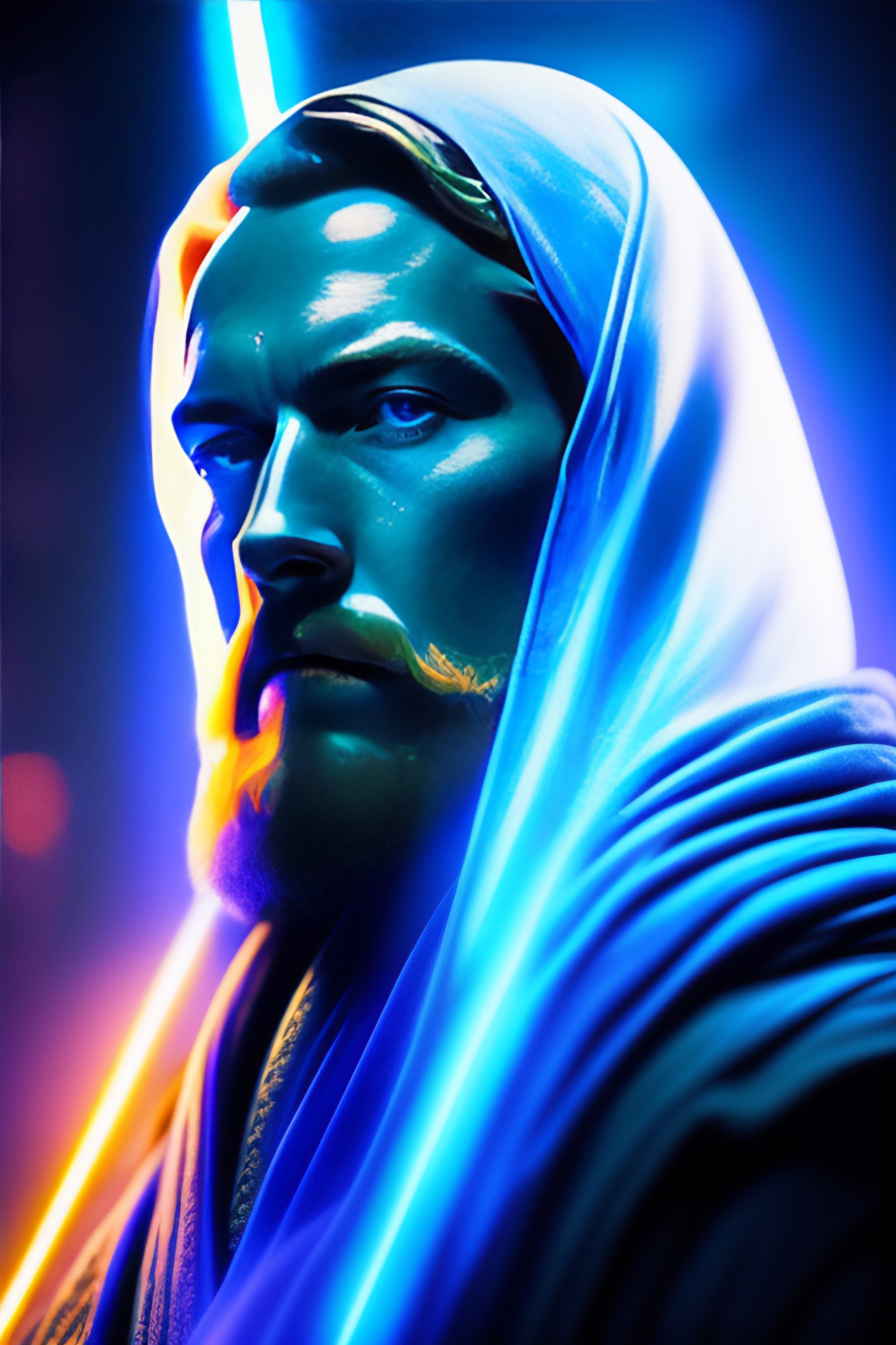 Lexica - A portrait of the ghost of obi - wan, as a digital photograph ...