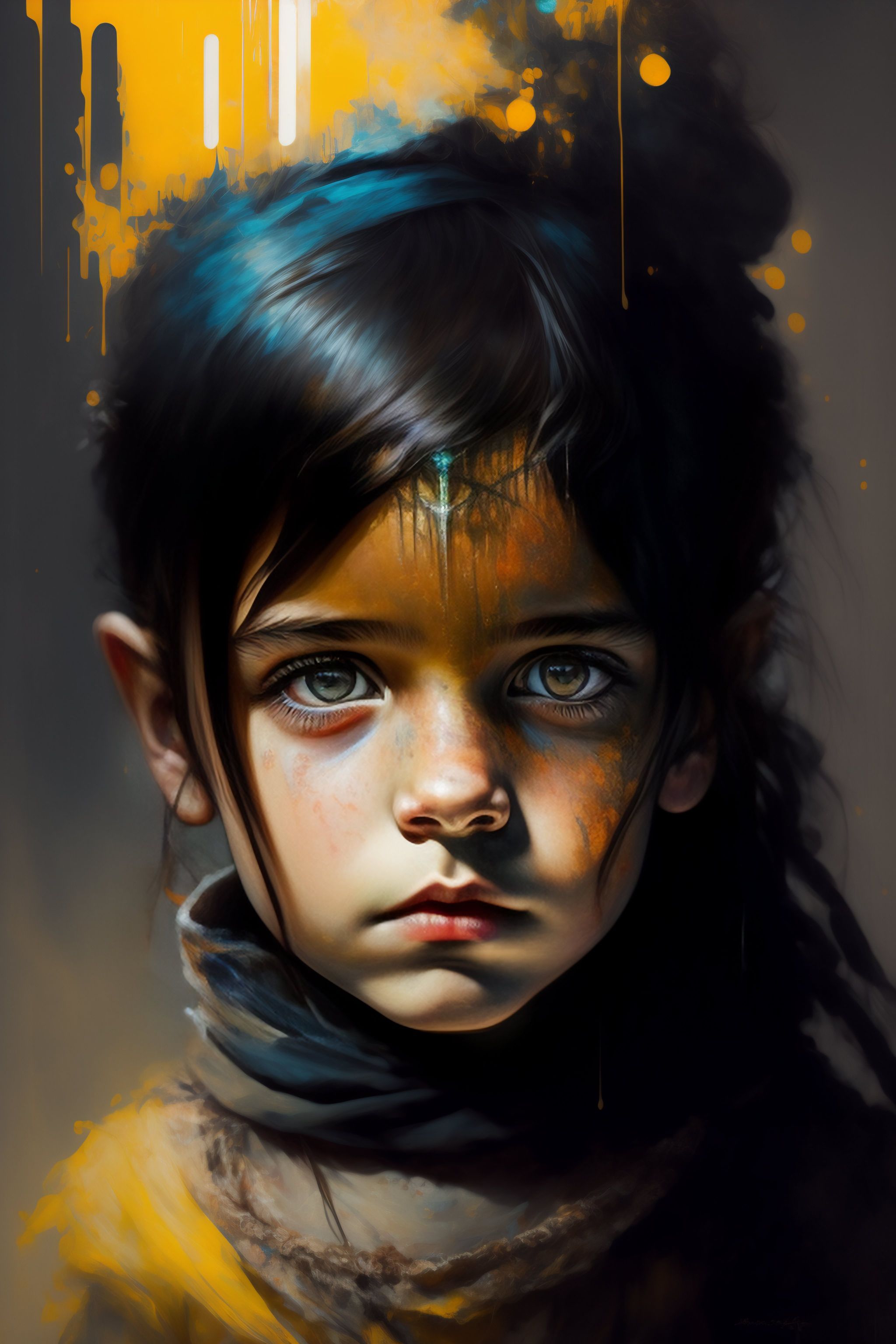 Lexica - A portrait of poor child medieval dirty peasant child with ...