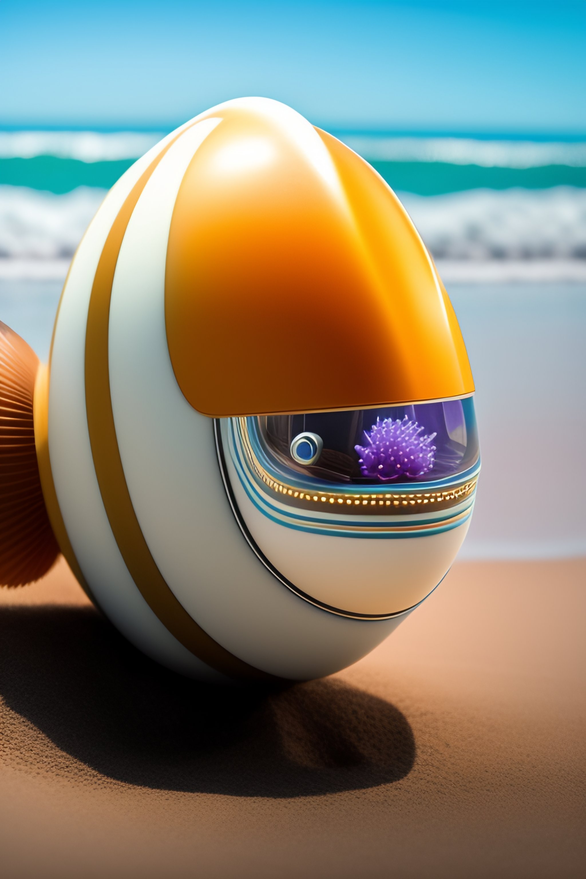 Lexica - Clam seashell robot, one wheel