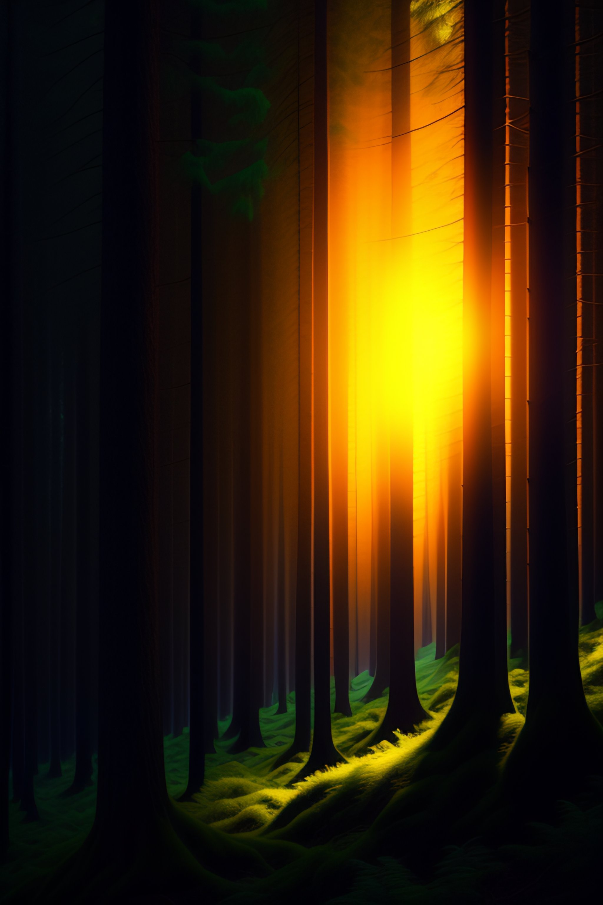 Lexica - Realistic night, dark, forest