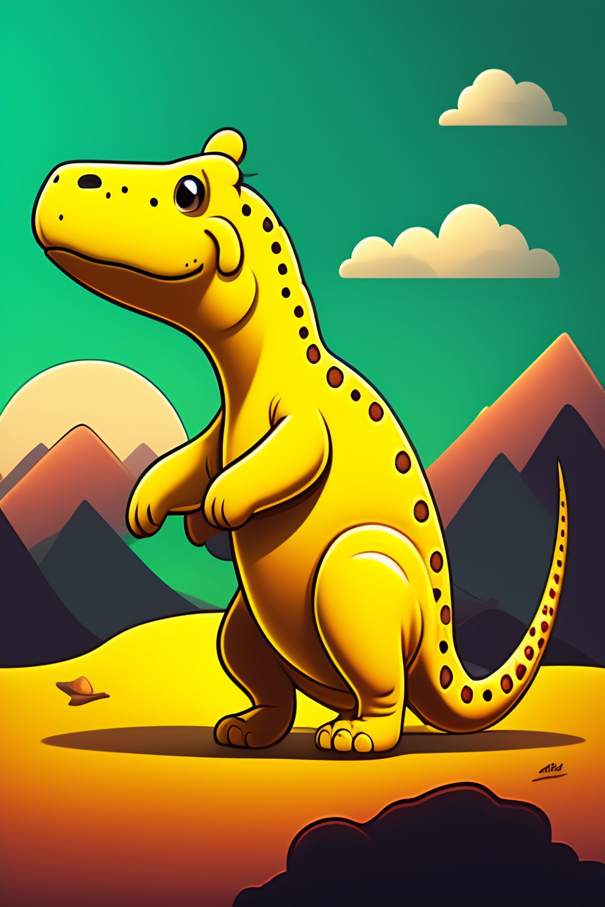 Lexica - Yellow dinosaur carbear cartoon high definition