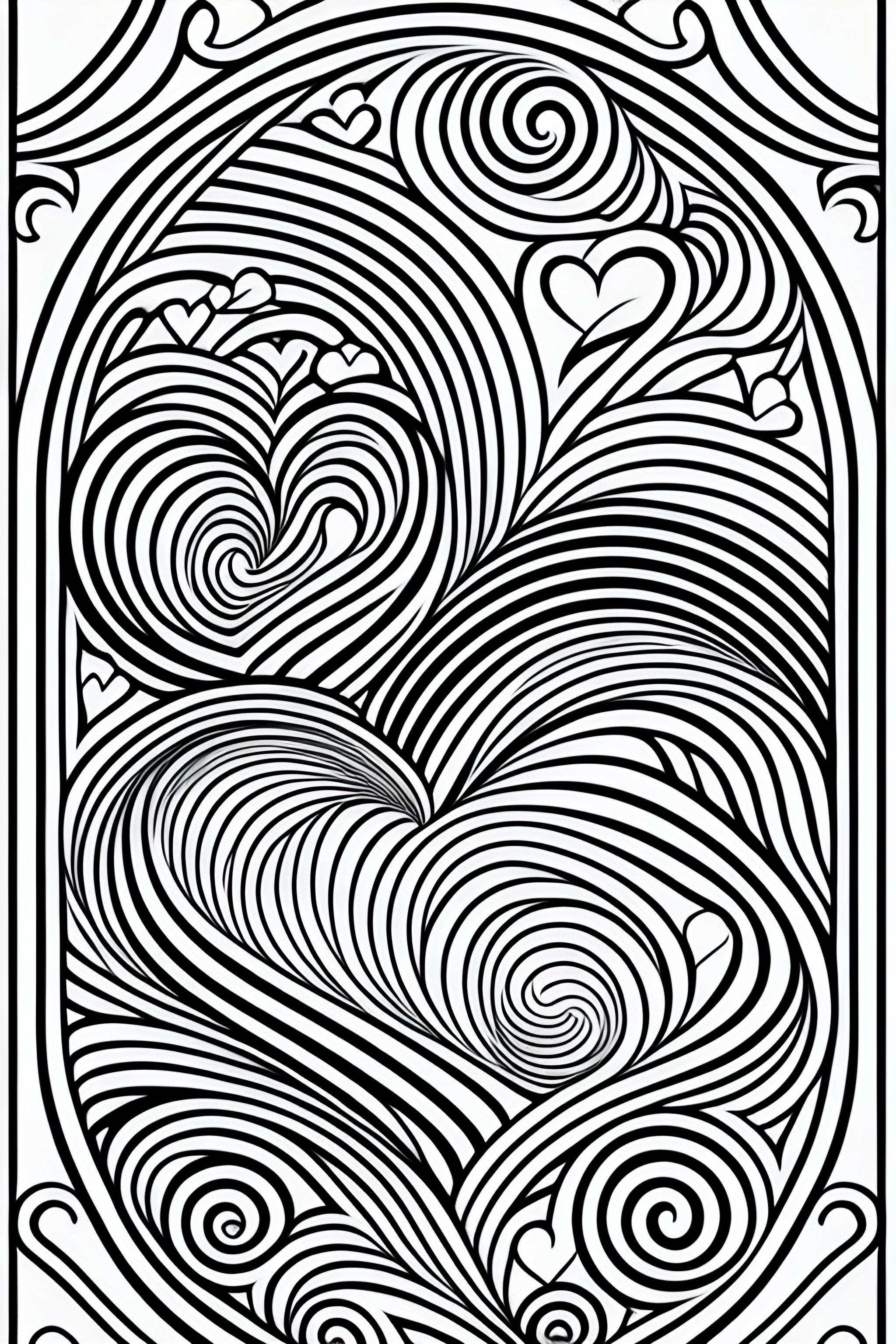 Lexica - Create a coloringpage for a coloring book for adult with ...