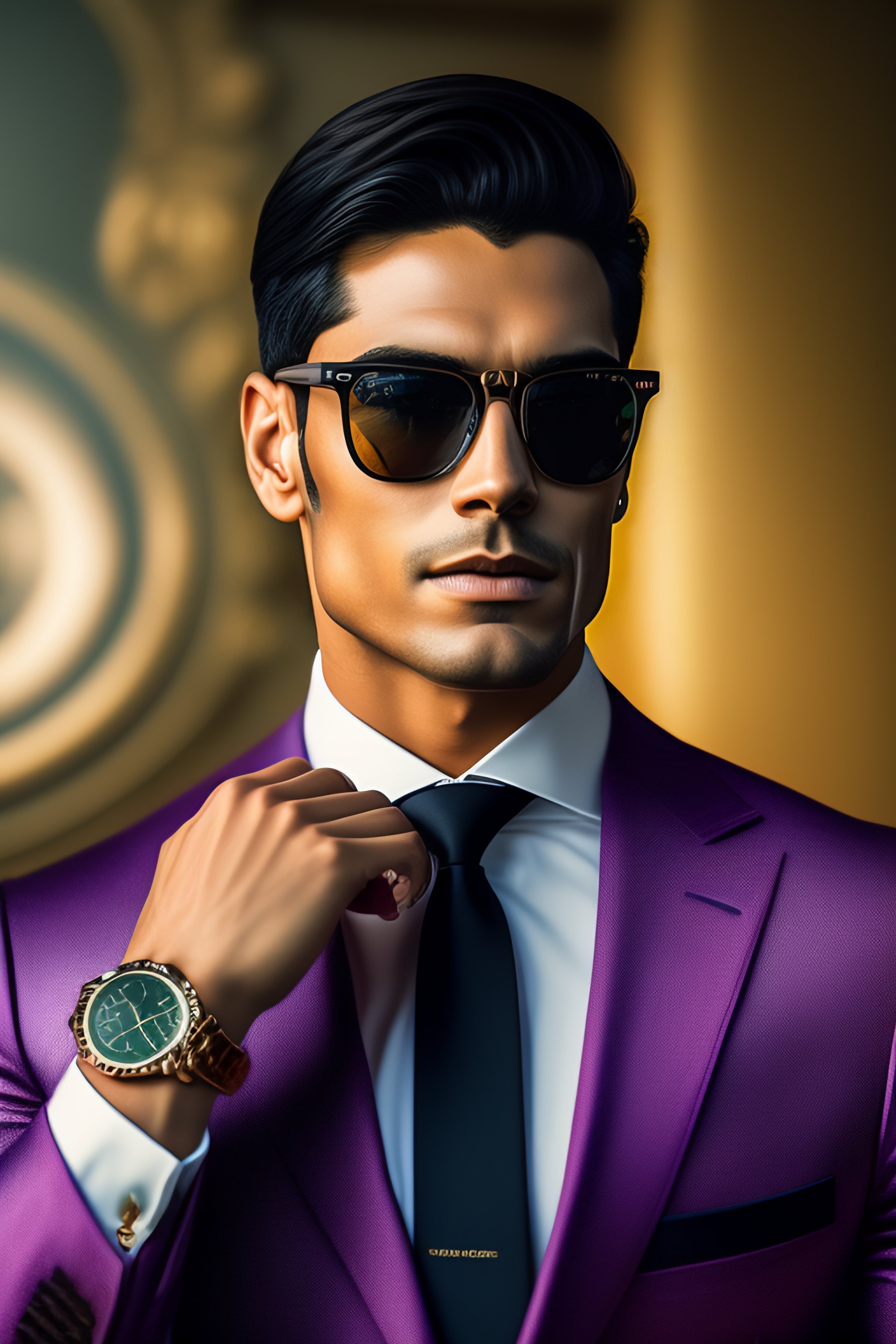 Lexica - Portrait of trader with rolex and ray ban glasses